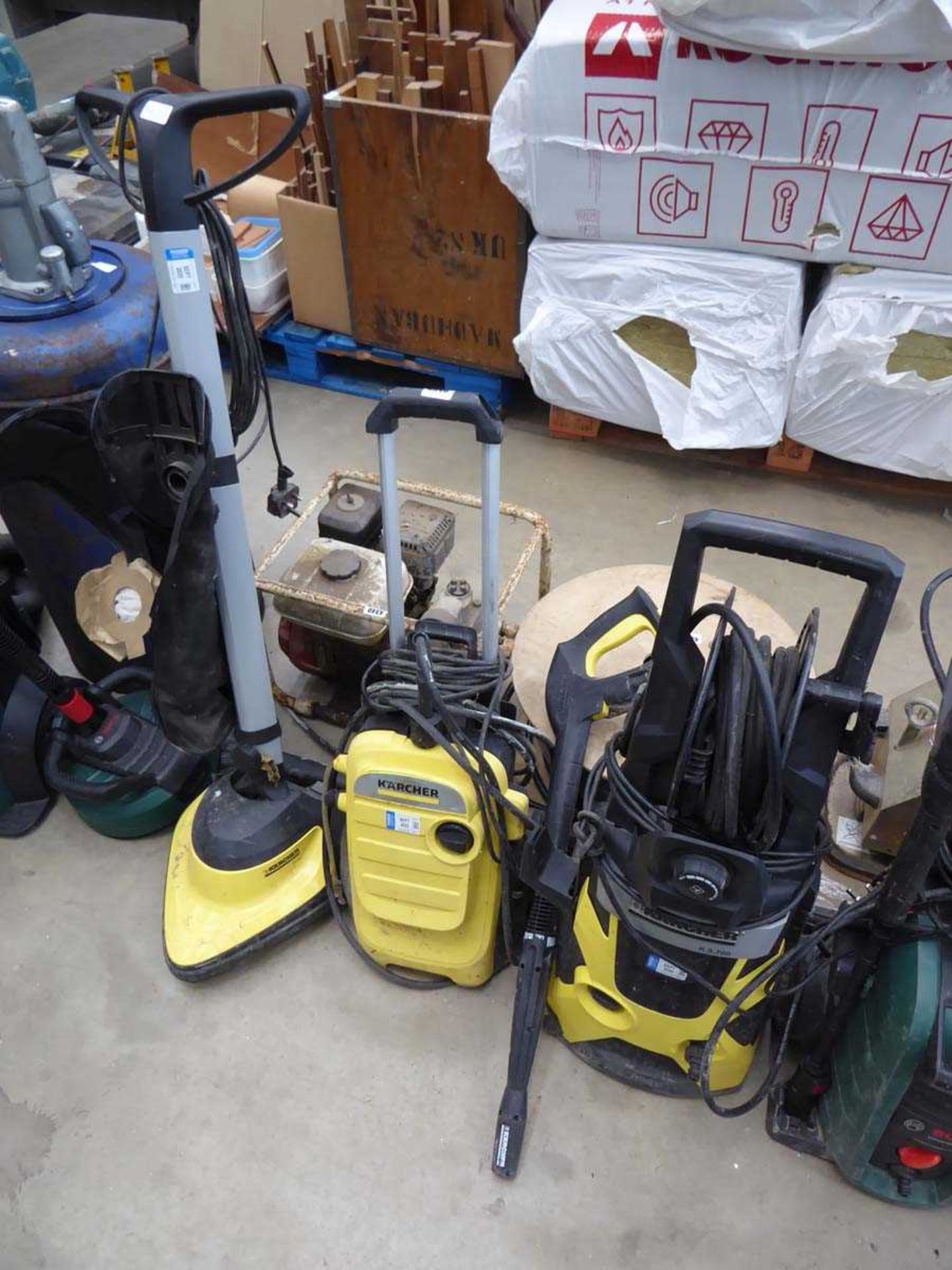 2 Karcher 240v pressure washers and a Karcher FP303 240v floor cleaner