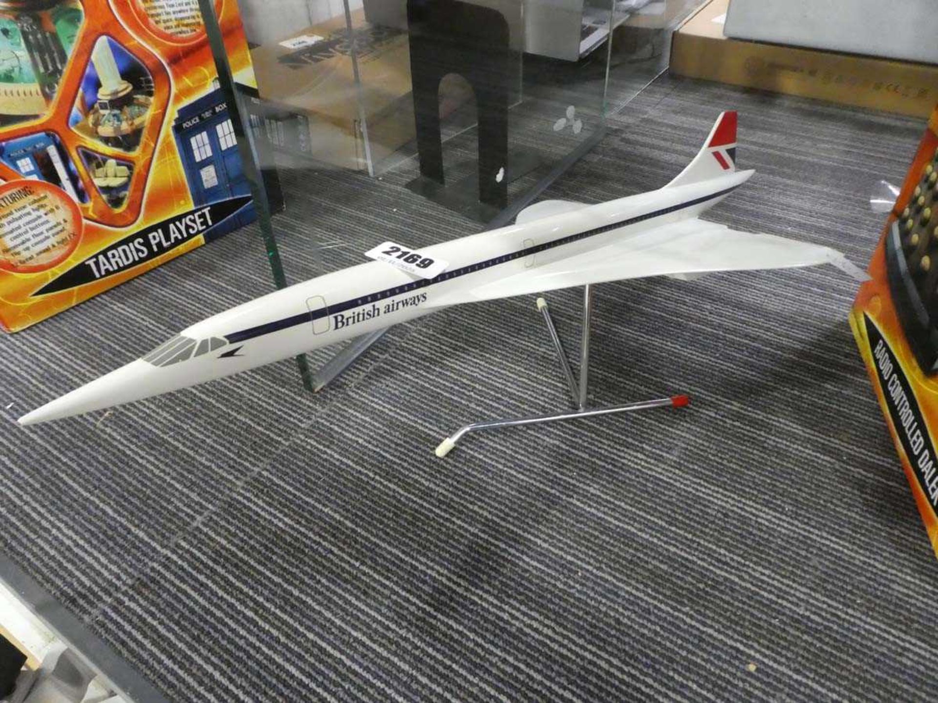 Model of Concorde on a stand