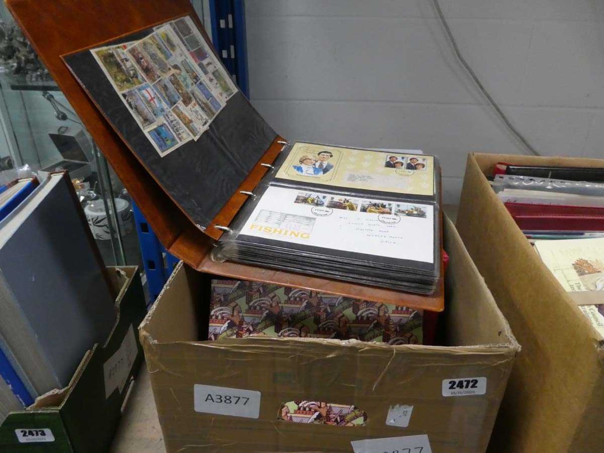 Box containing first day covers