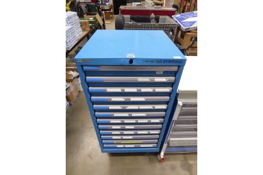 Synthes blue mobile multi drawer cabinet