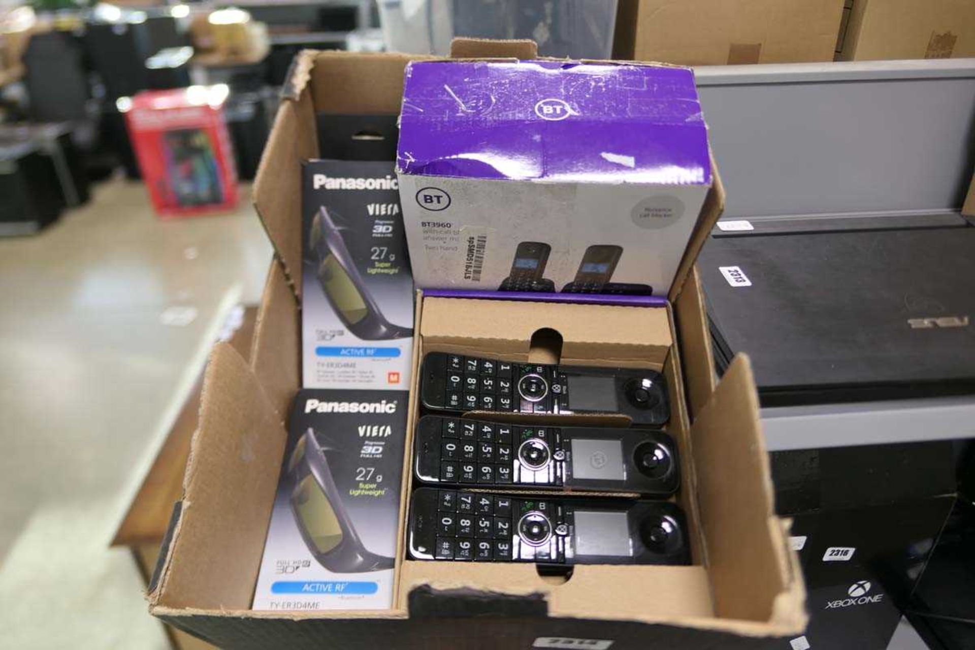Selection of 3D glasses and BT phones