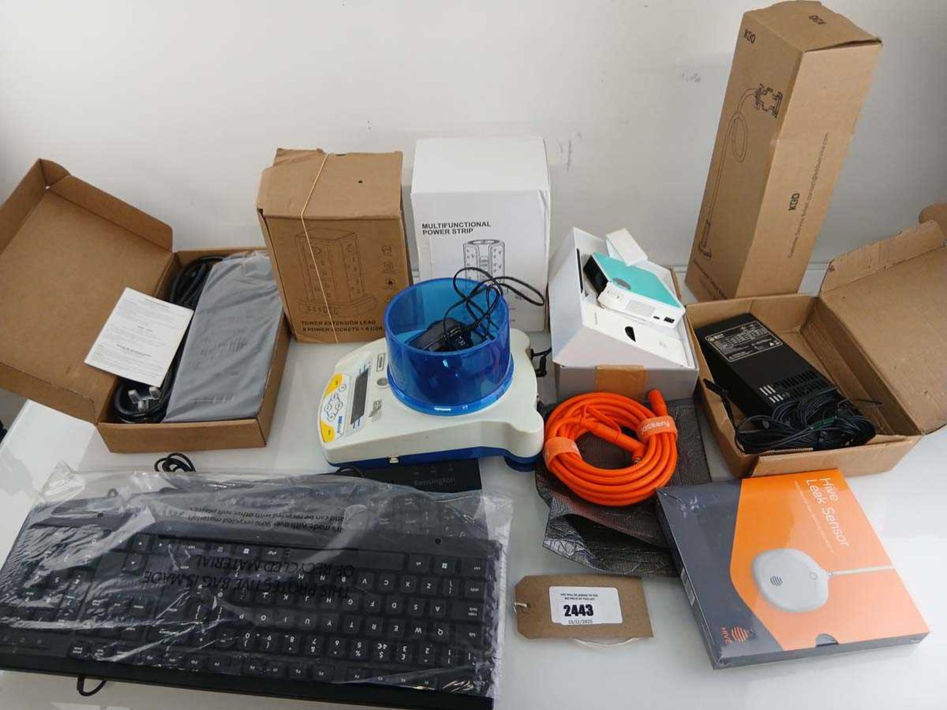 +VAT BIB Adam Lab Scales, Extension lead/towers, PSU, Projector, etc.