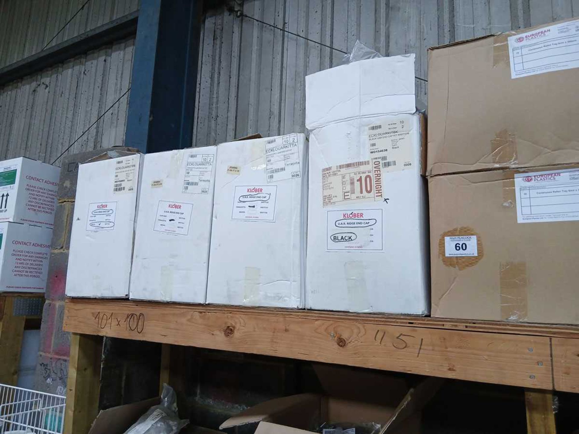 +VAT 15 boxes of Klober, European plastics and Timloc plastic ridge end ...