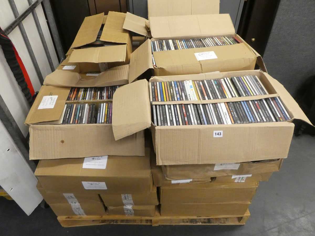 Pallet of assorted CDs including Pink Floyd, Prince, Sting, Bruce ...