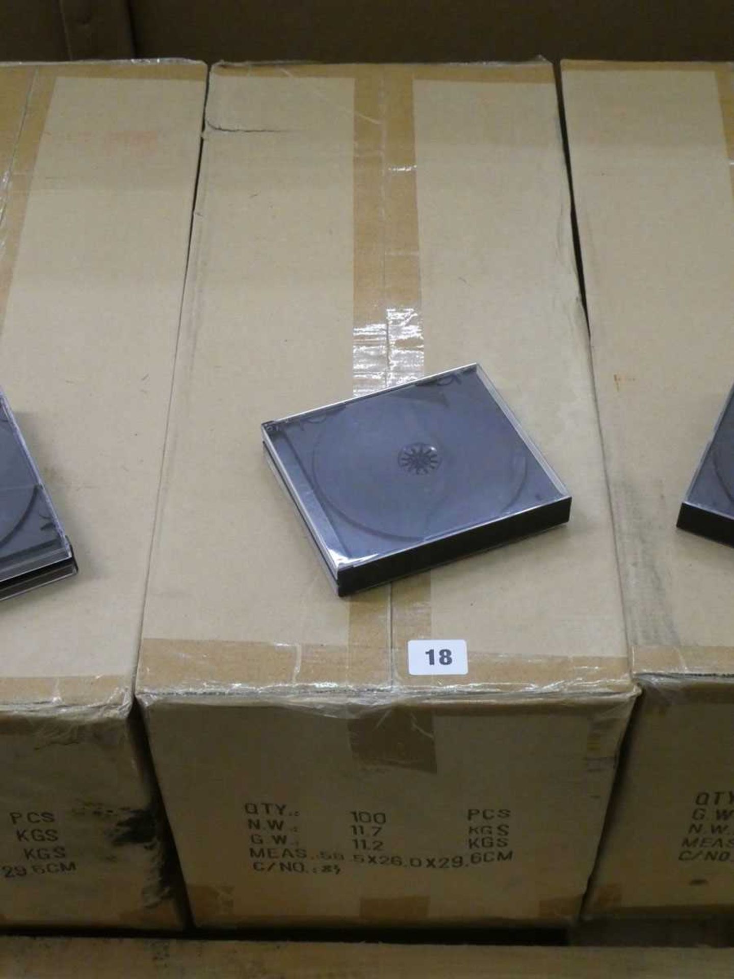 Box of 4-way black CD trays Please note that all lots in this sale have ...