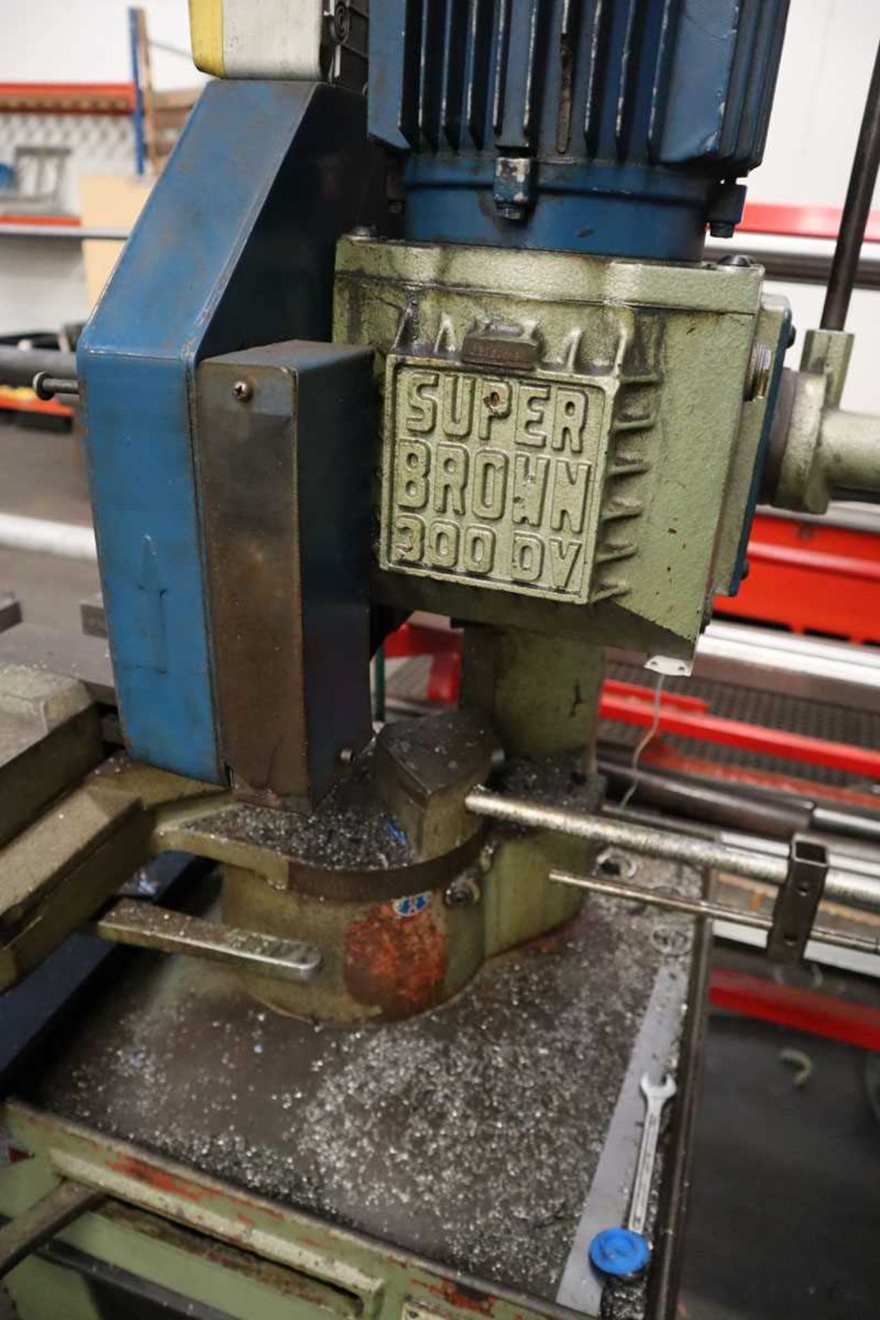 Mec Super Brown metal cut off saw on swivel cabinet base