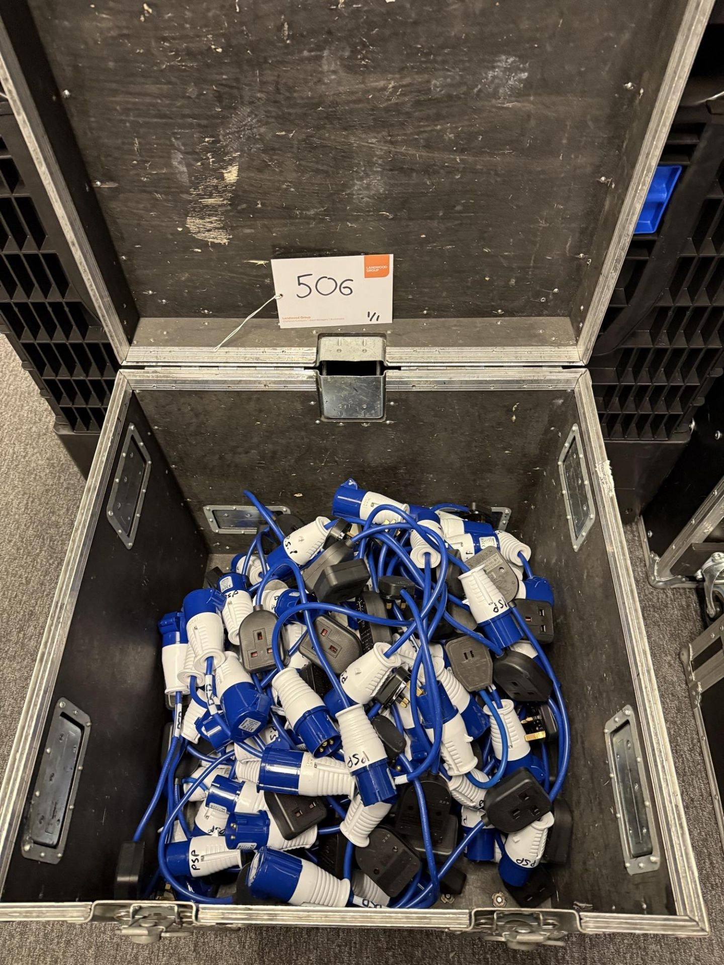 A Well Travelled 600mm Cube Roadtrunk with a selection of 16-13a and ...