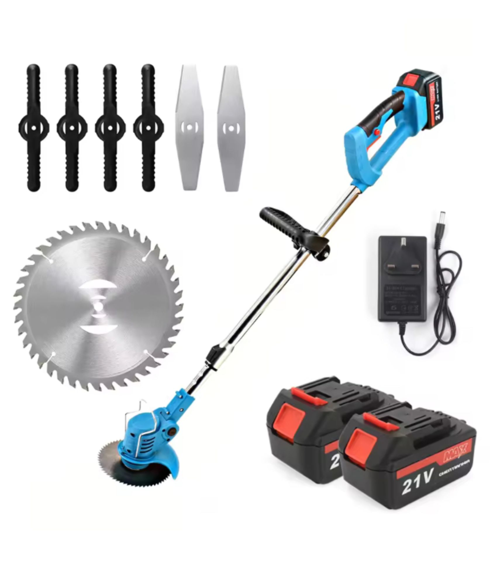 Title: 21V Cordless Grass Trimmer Electric Strimmer Garden Edger With ...