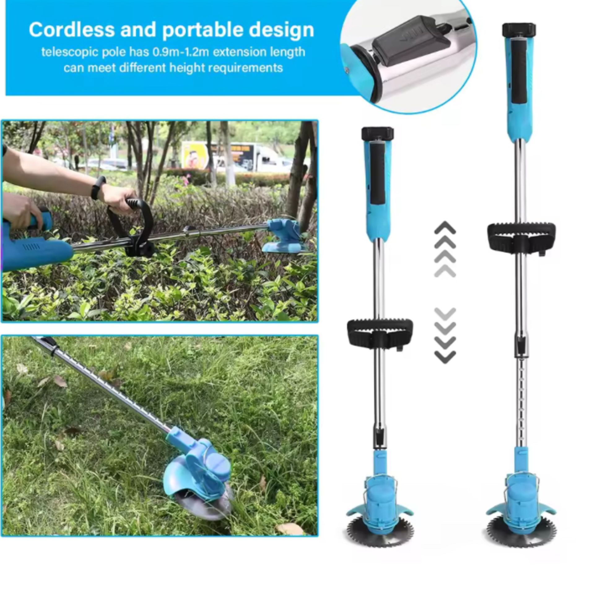 Title: 21V Cordless Grass Trimmer Electric Strimmer Garden Edger With ...