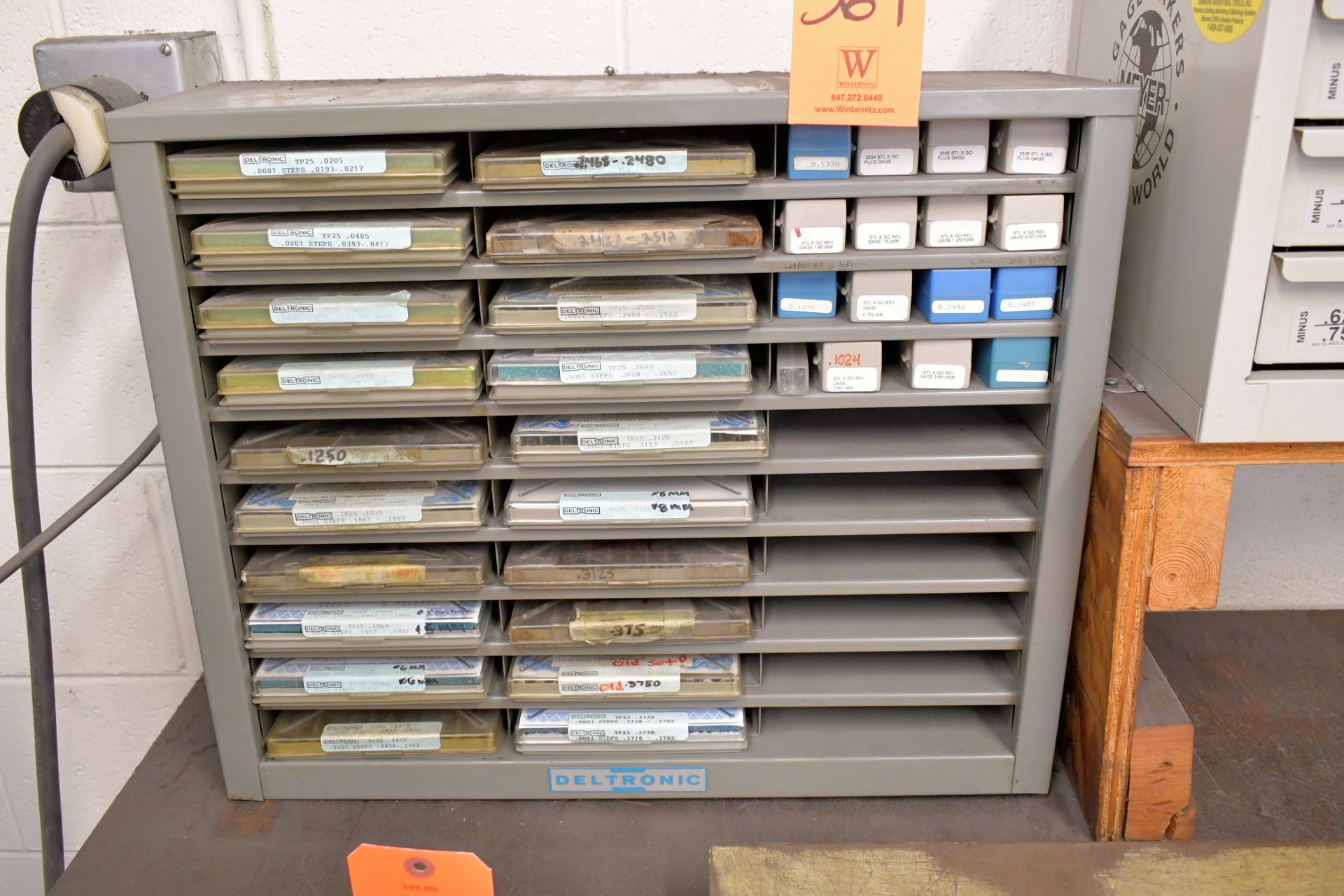 Deltronic Plug Gage Cabinet; with Plug Gages