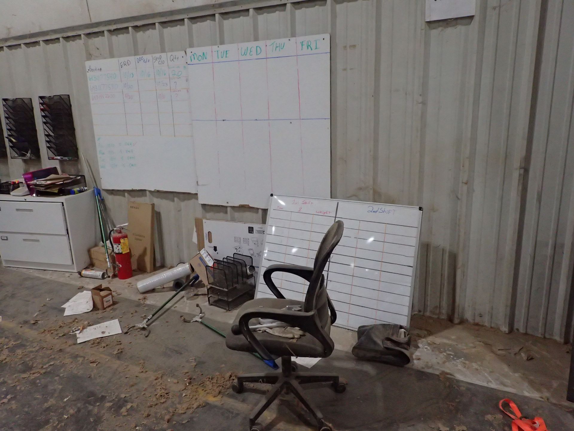 Lot - Warehouse Office Desks and Equipment; to Include: (2) Monitors ...