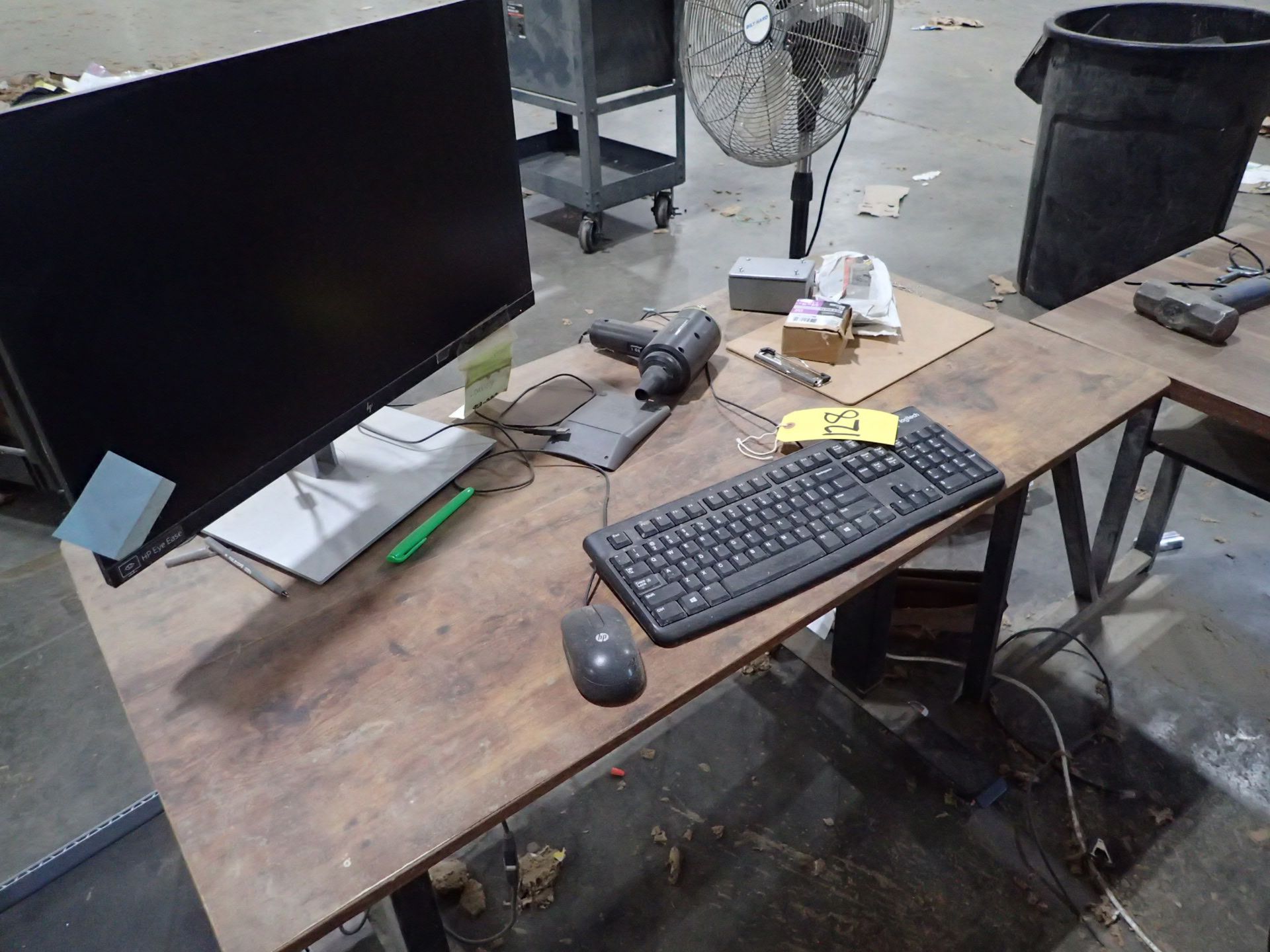 Lot - Warehouse Office Desks and Equipment; to Include: (2) Monitors ...
