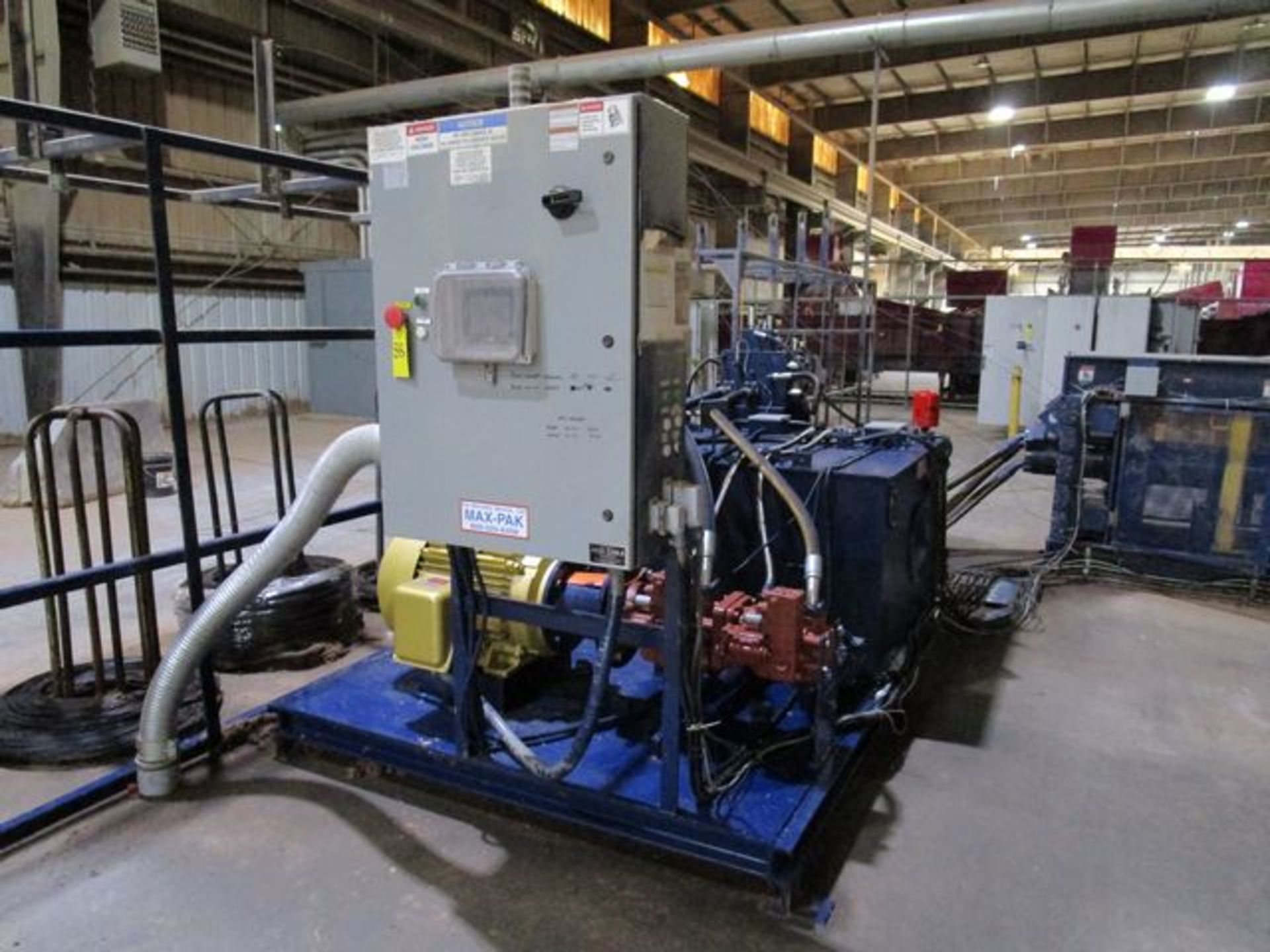 Max-Pak 75-HP Model HOE2850-759AR Horizontal Open End Baler, S/N ...