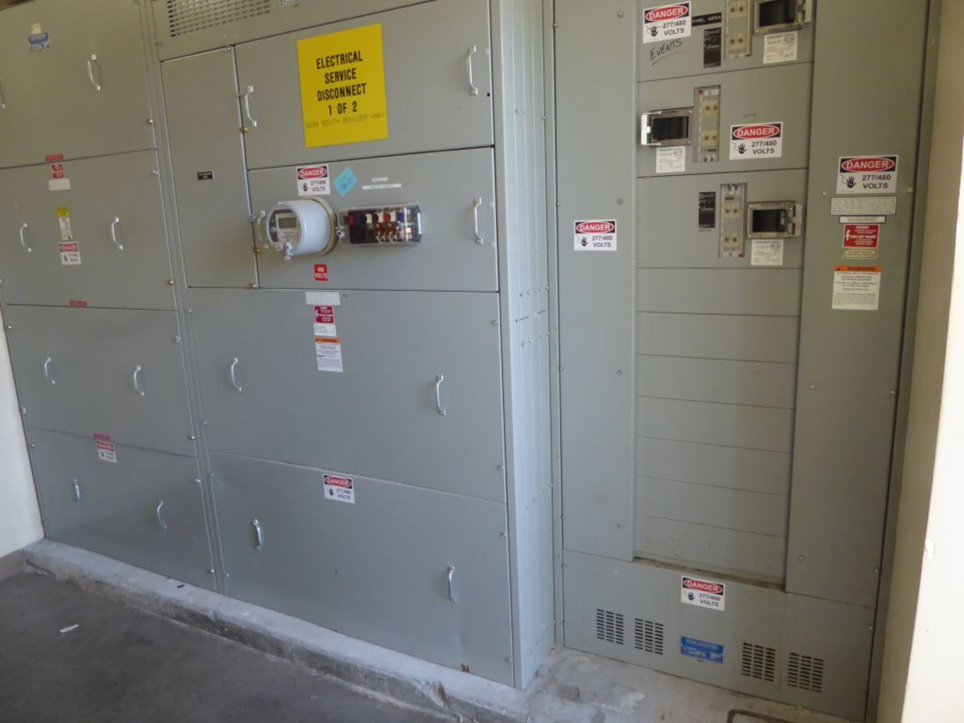 3 Vertical Sections; (1) Vertical Panelboard, 2000A, 480Y/277 VAC; (2 ...
