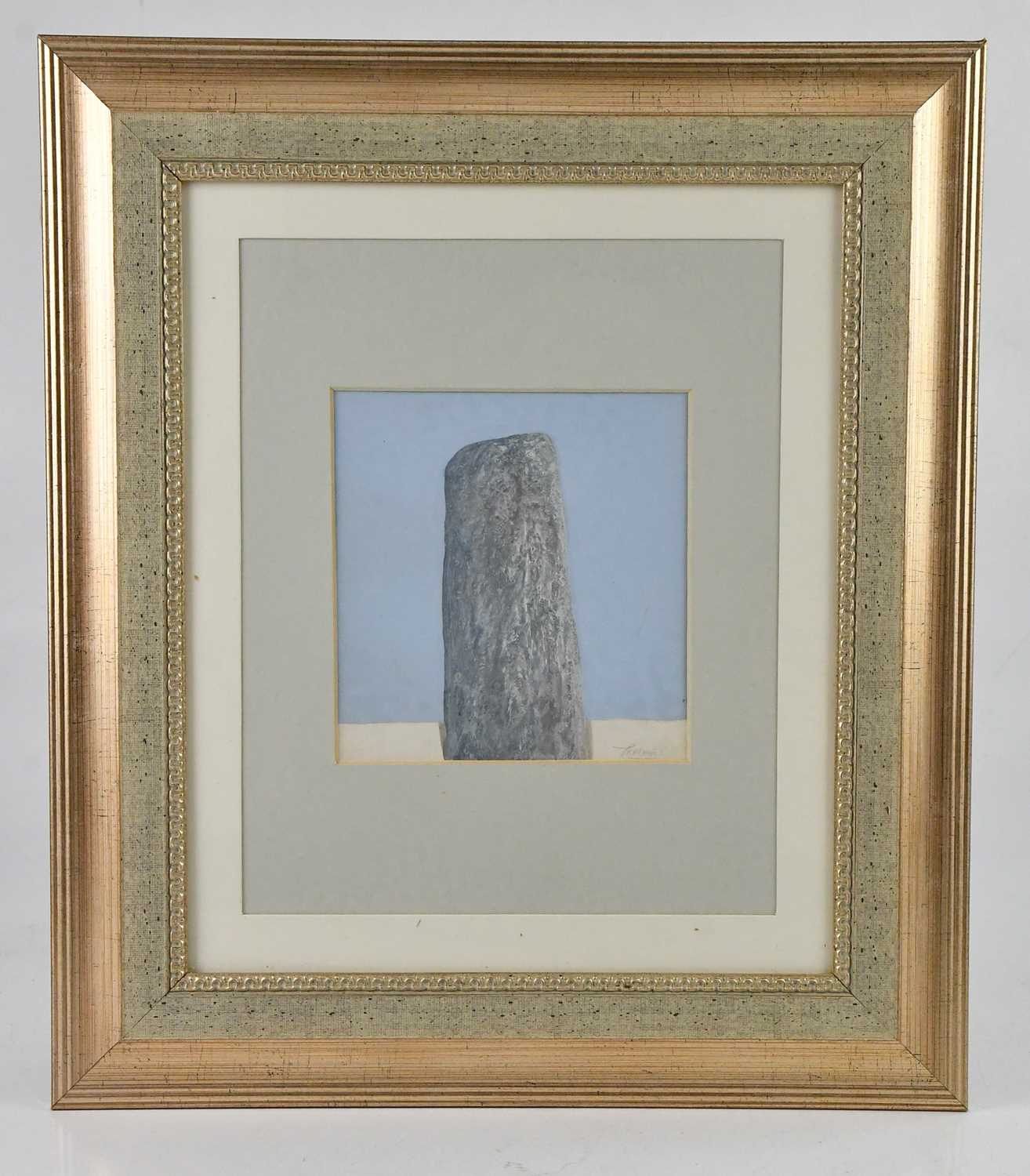 TREVOR GRIMSHAW (1947-2001); mixed media, 'Pillar', signed, 13.5 x 13cm ...