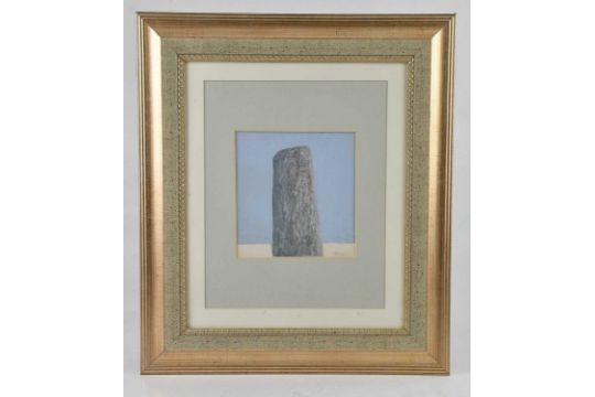 TREVOR GRIMSHAW (1947-2001); mixed media, 'Pillar', signed, 13.5 x 13cm ...