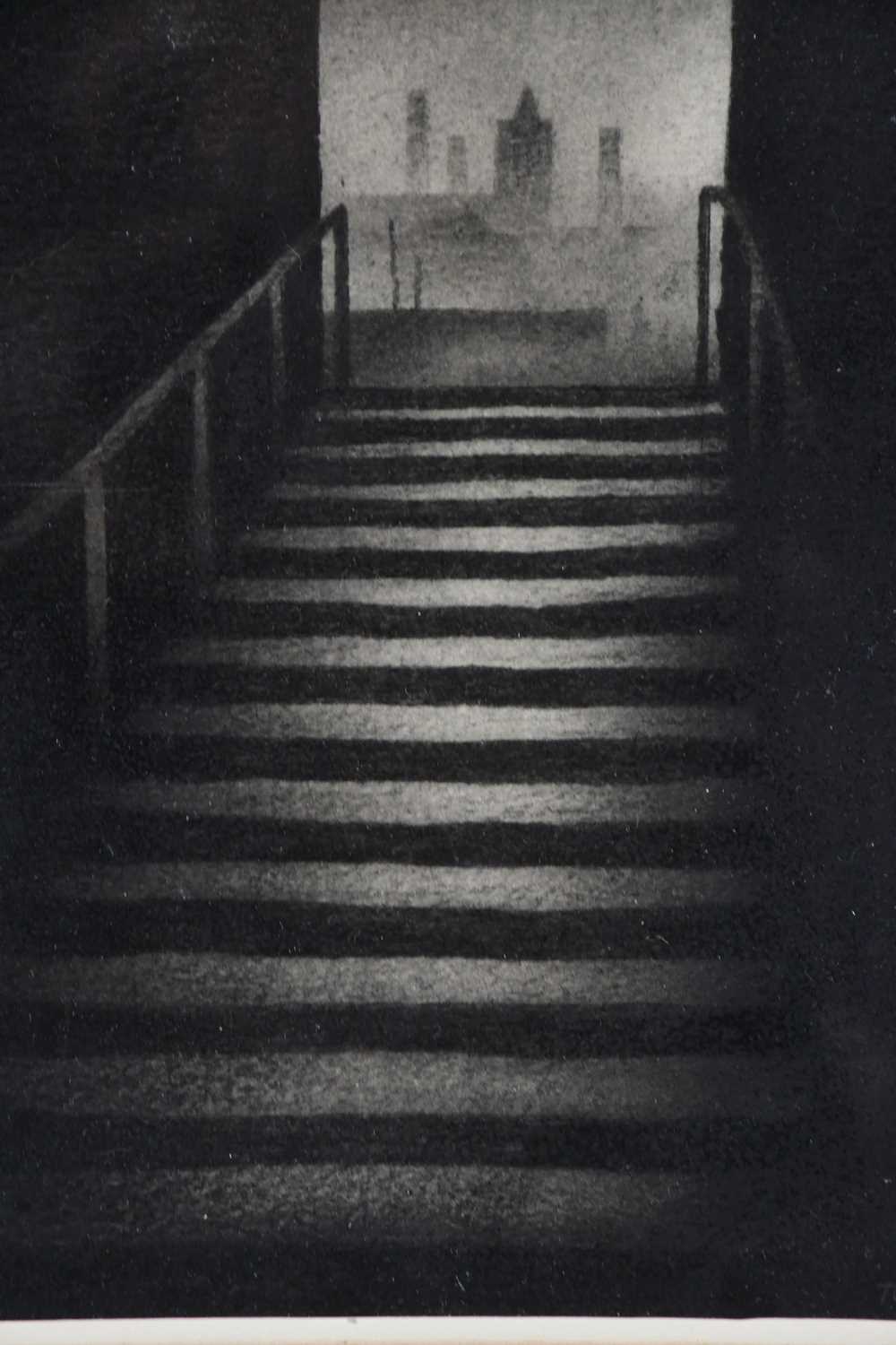 TREVOR GRIMSHAW (1947-2001); pencil/graphite, 'Steps', signed, 21 x ...