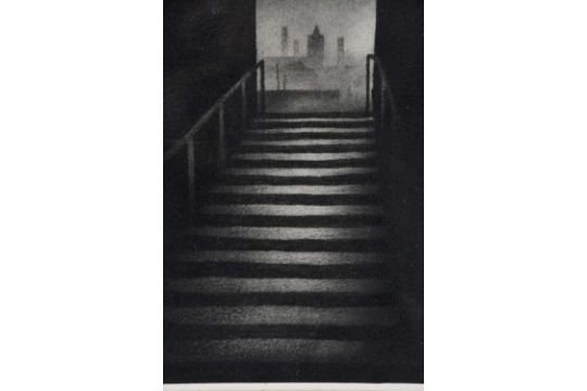 TREVOR GRIMSHAW (1947-2001); pencil/graphite, 'Steps', signed, 21 x ...