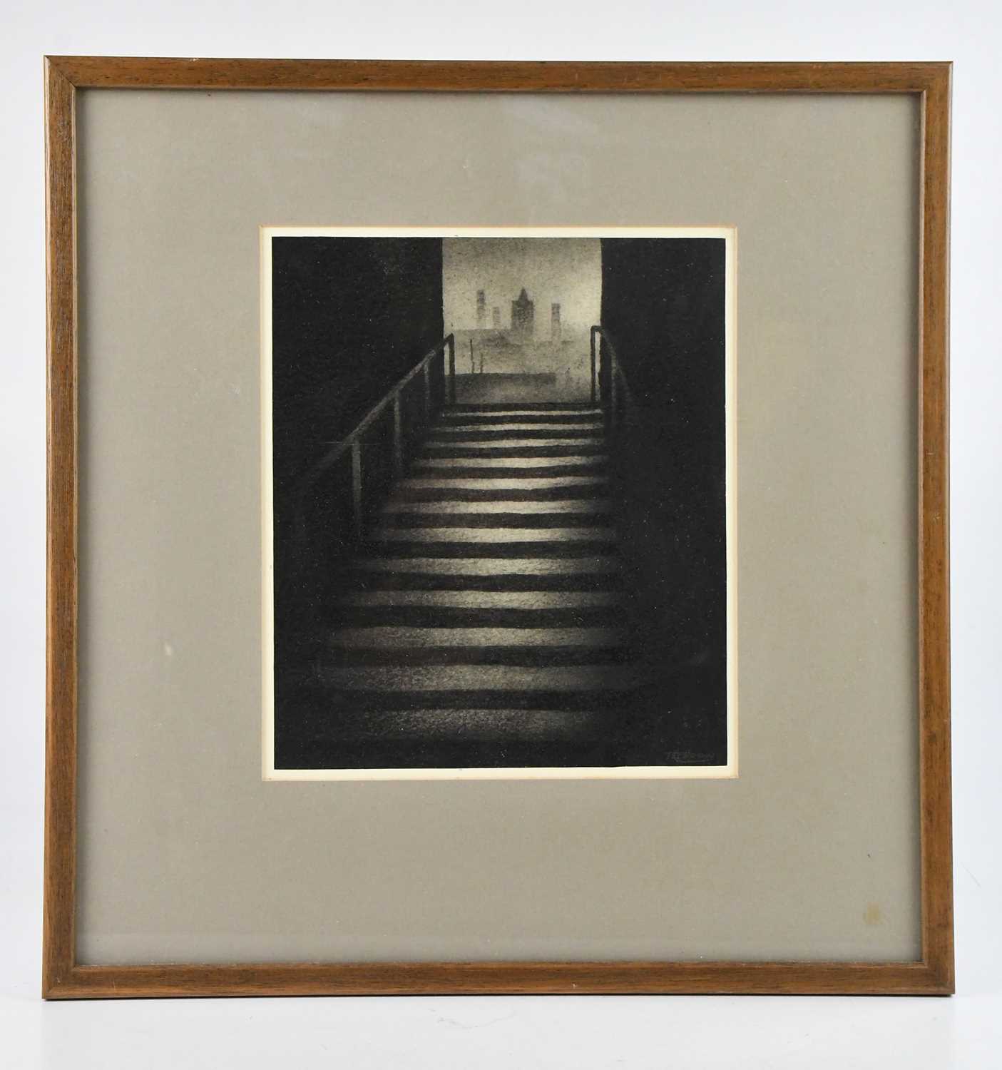 TREVOR GRIMSHAW (1947-2001); pencil/graphite, 'Steps', signed, 21 x ...