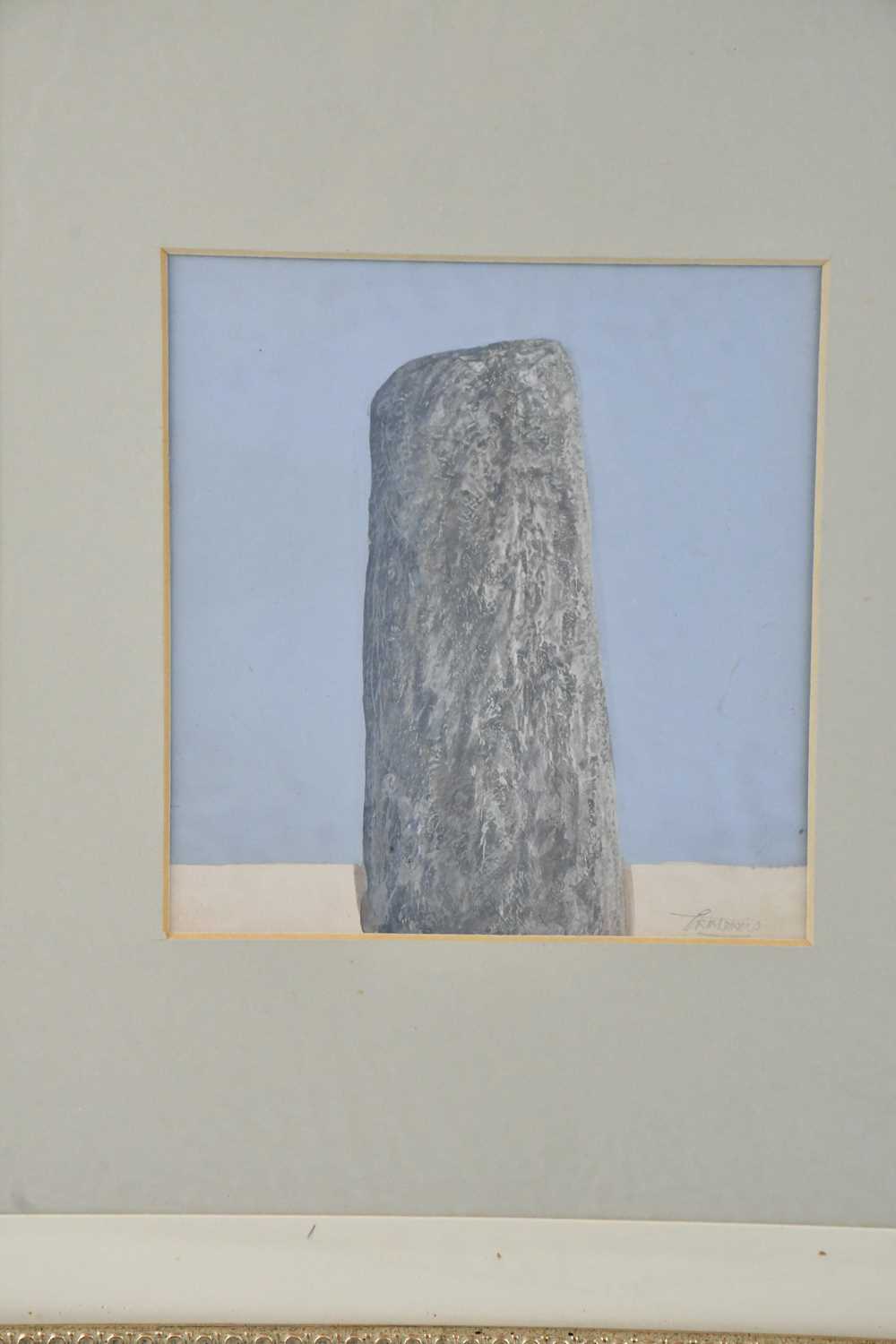 TREVOR GRIMSHAW (1947-2001); mixed media, 'Pillar', signed, 13.5 x 13cm ...