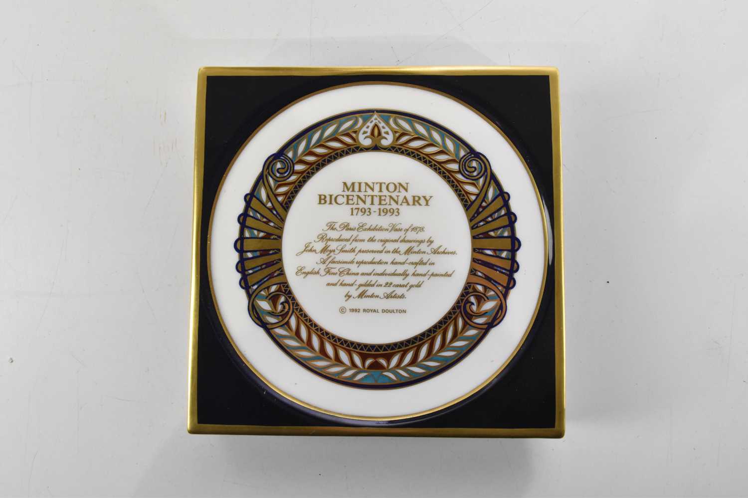 MINTON; a Bicentenary 1793-1993 twin handled vase, a re-creation of ...