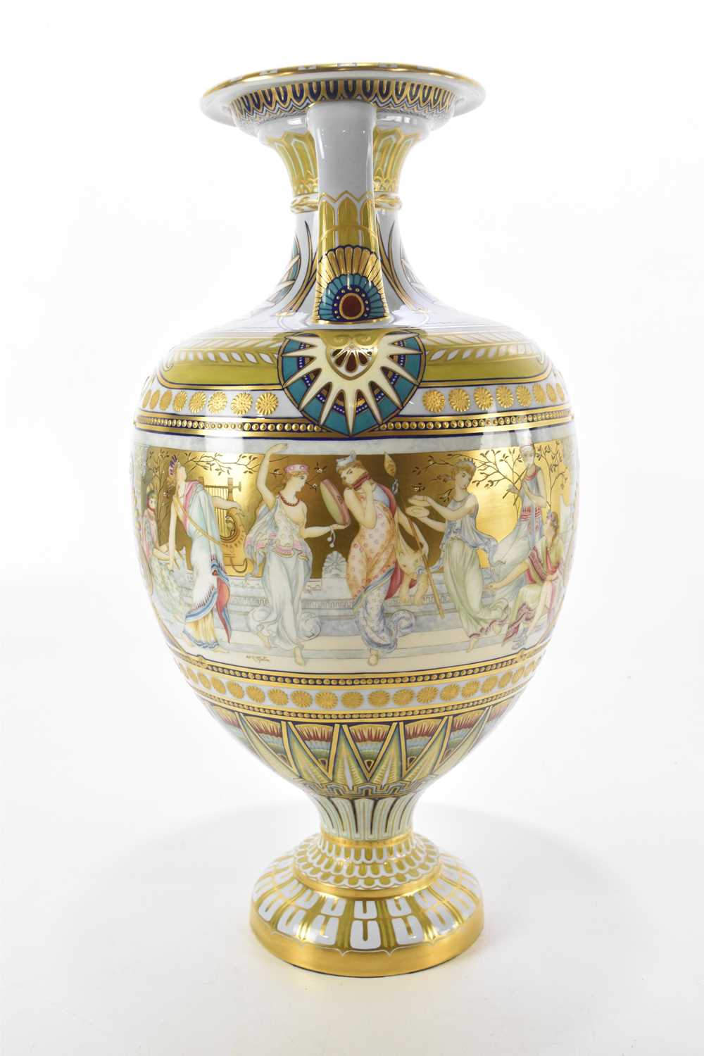 MINTON; a Bicentenary 1793-1993 twin handled vase, a re-creation of ...