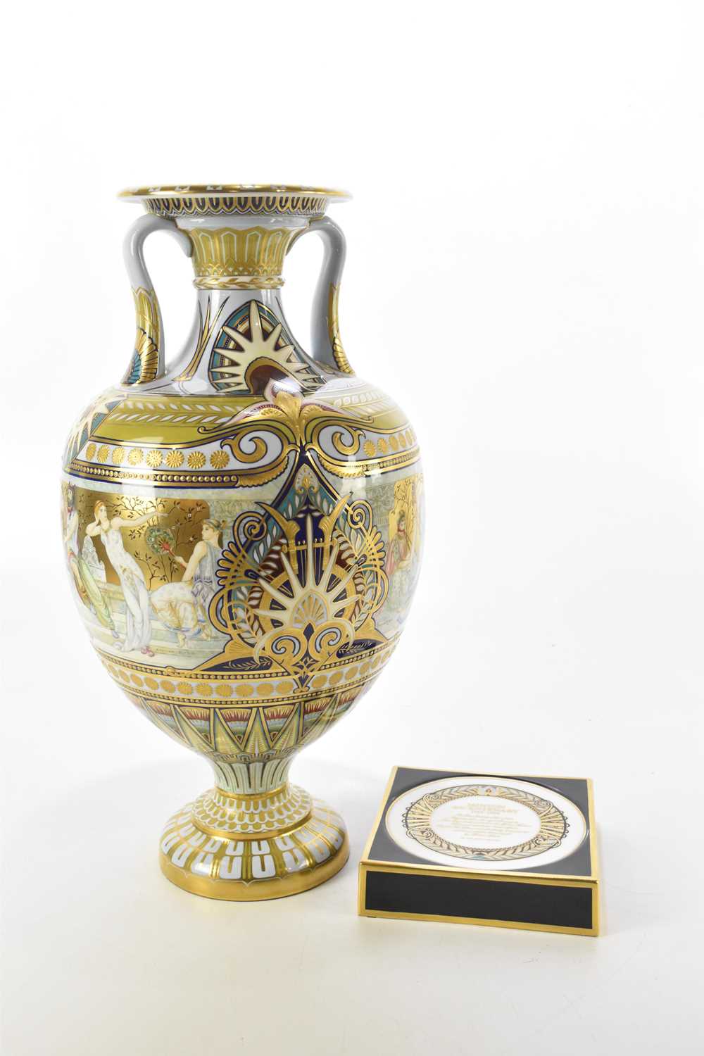 MINTON; a Bicentenary 1793-1993 twin handled vase, a re-creation of ...