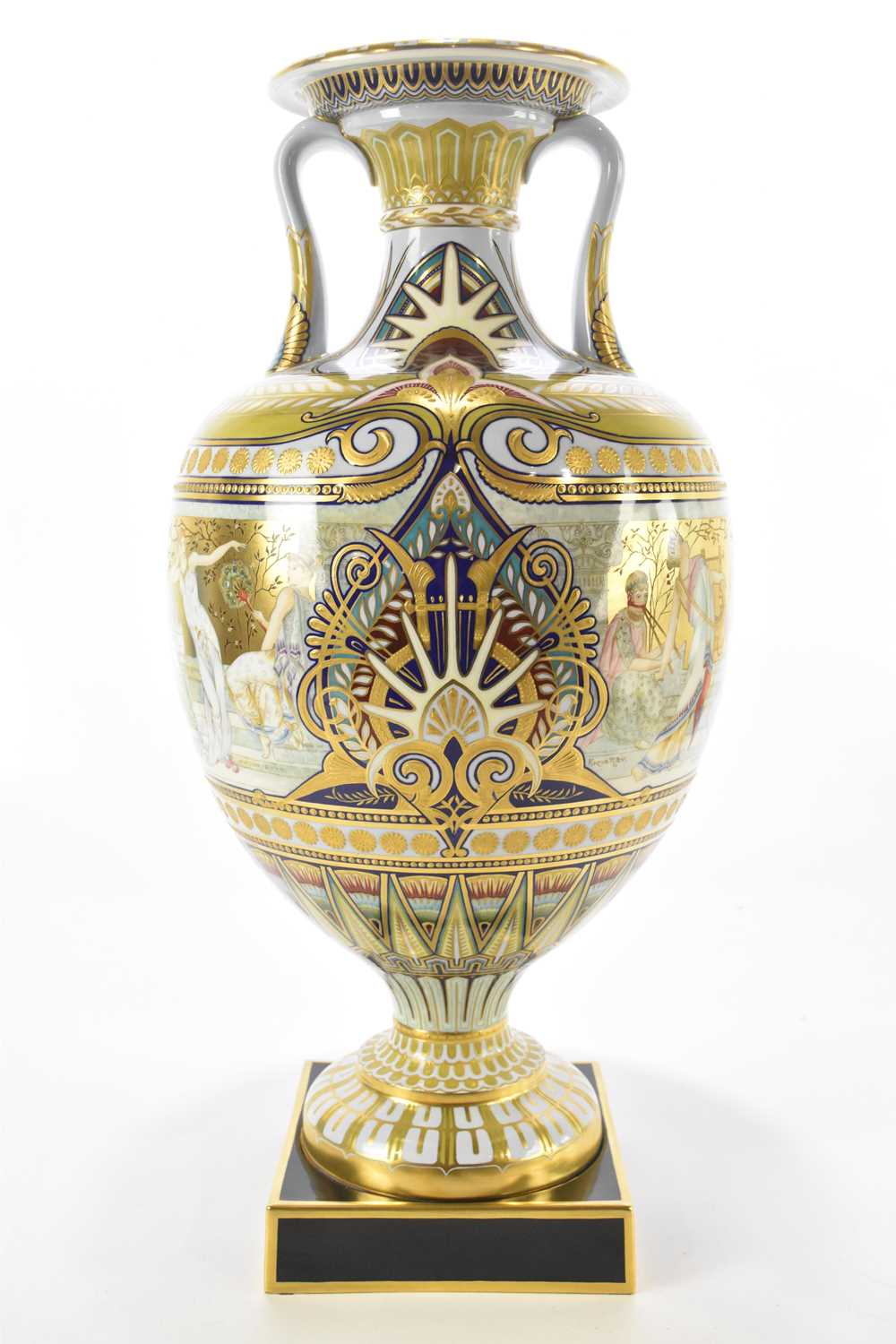 MINTON; a Bicentenary 1793-1993 twin handled vase, a re-creation of ...