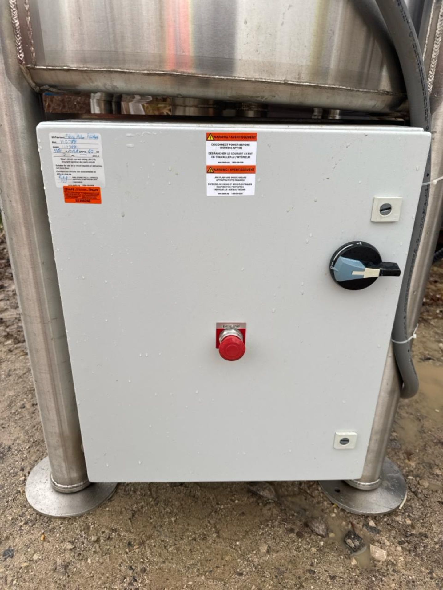 mix tank, stainless steel, 7.5 kw, approx. 32 in. dia. x 46 in. w ...