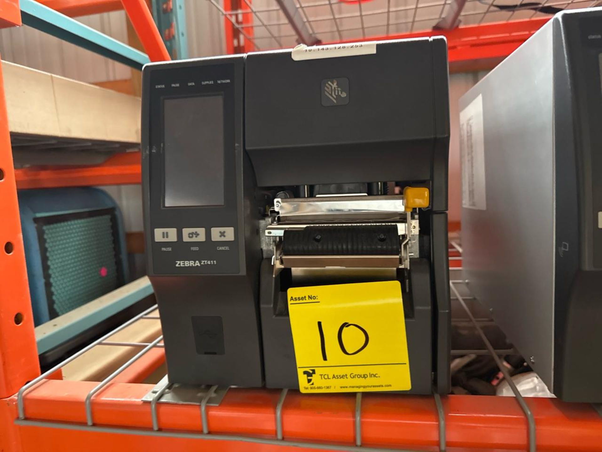 Zebra Industrial Thermal Transfer Label Printer, mod. ZT411, ser. no ...