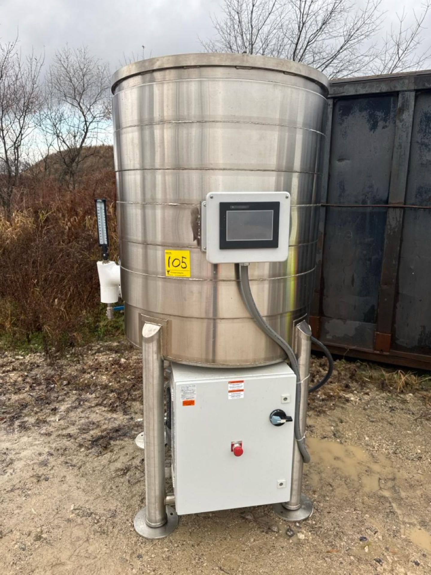 mix tank, stainless steel, 7.5 kw, approx. 32 in. dia. x 46 in. w ...