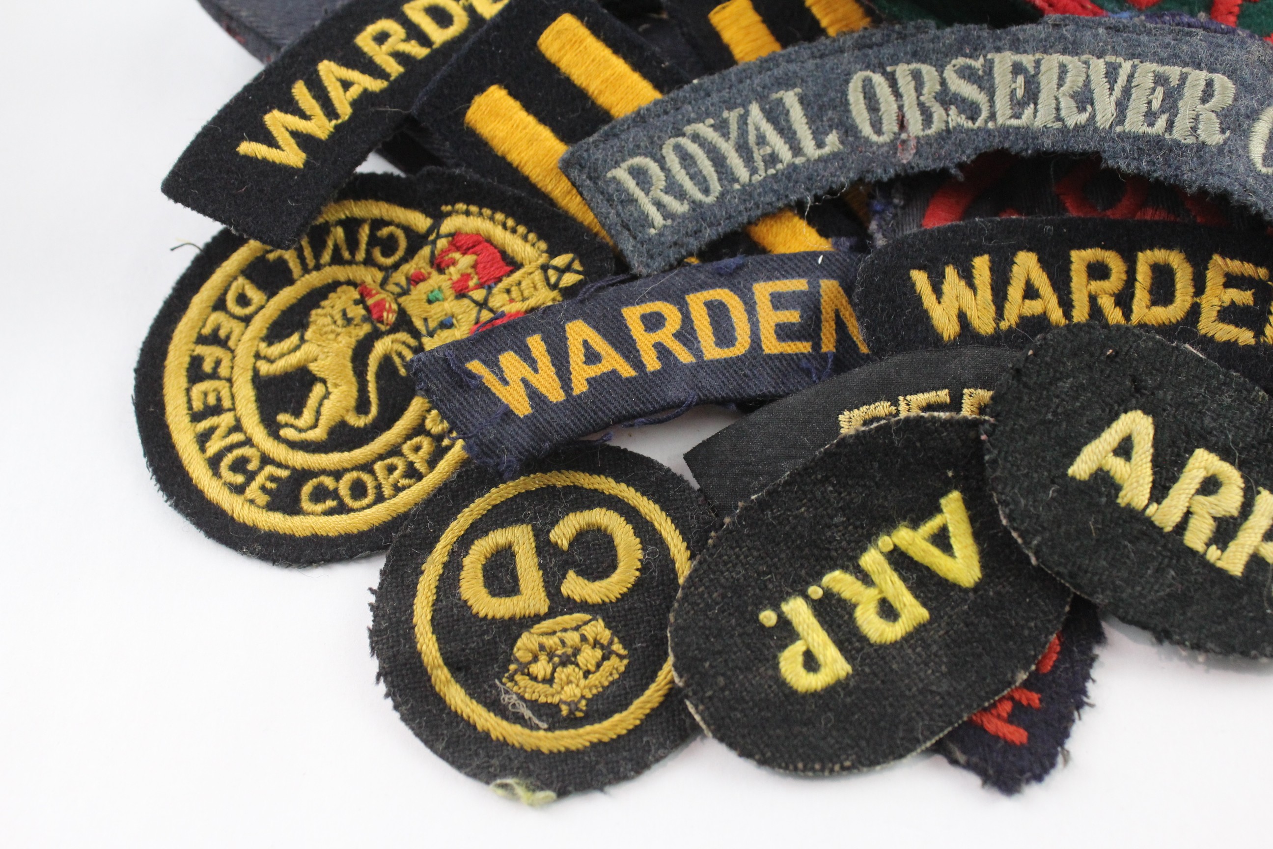 WW2 Home Front Cloth Badges Armbands Inc Women's Land Army, ARP, Etc ...