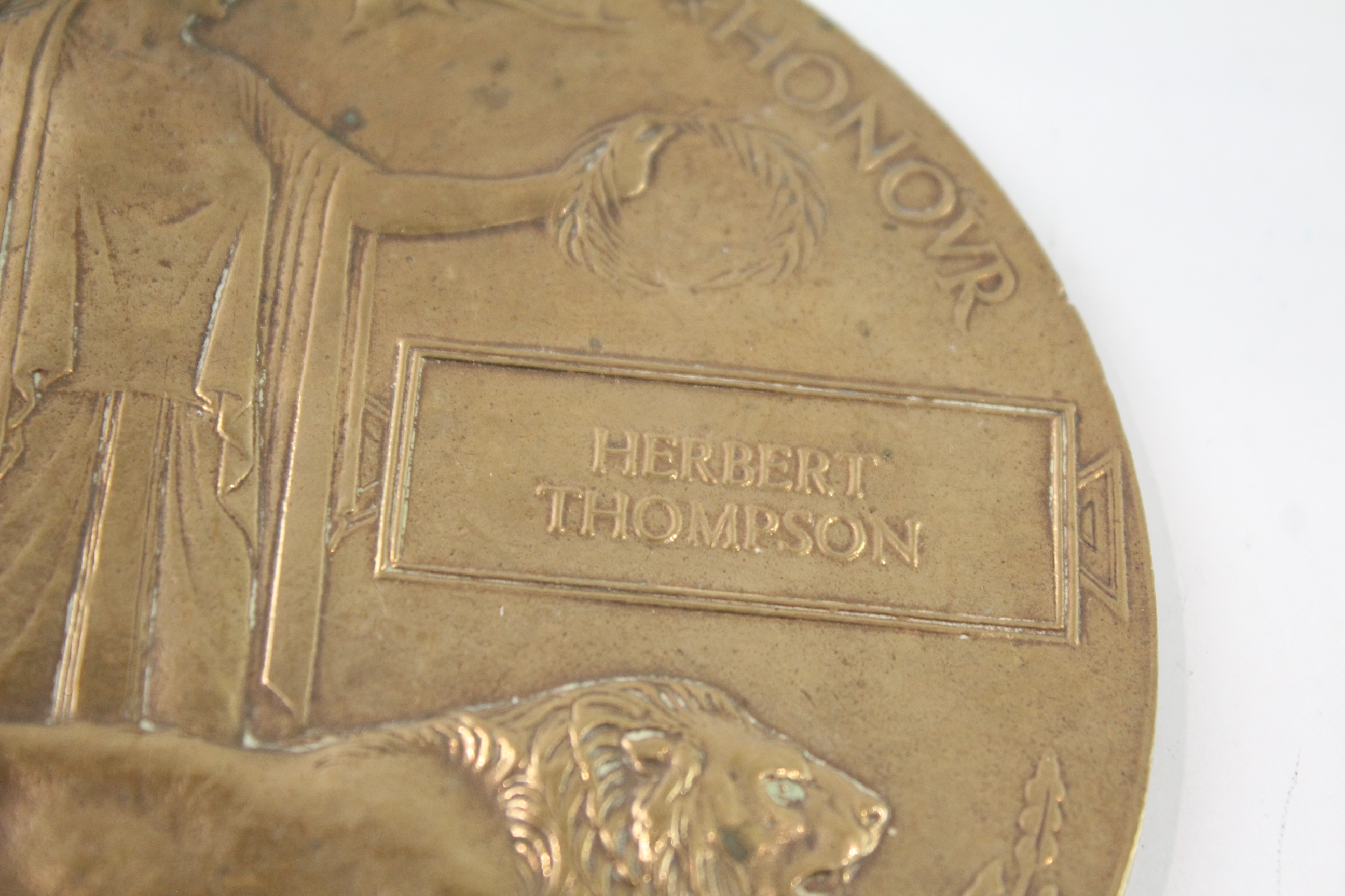 WW1 Death Plaque Herbert Thompson - WW1 Death Plaque Herbert ThompsonIn ...