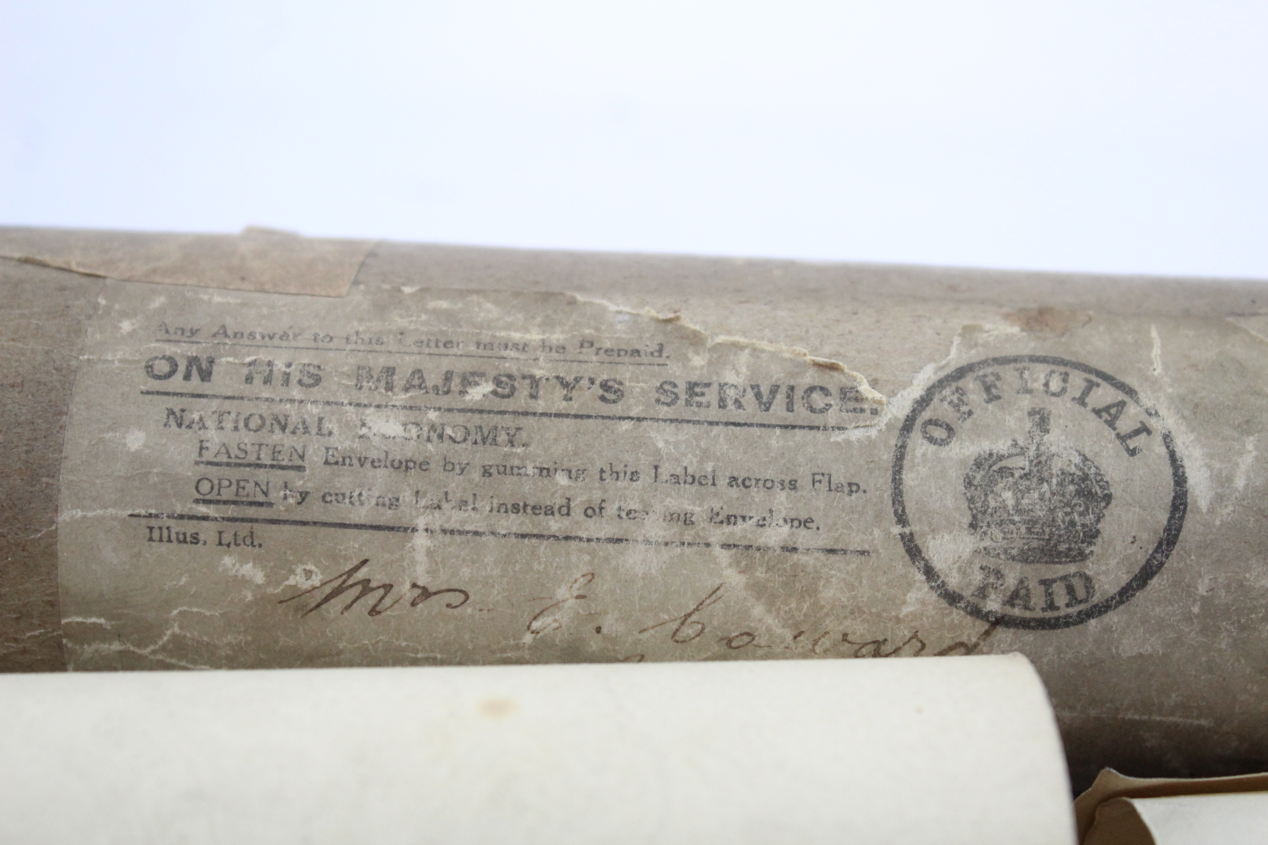 WW1 Casualty Scroll Tube & Buckingham Palace Letter-Pte Walter Coward ...