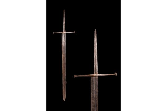 Ca. AD 1400 - 1500 or later A two-handed falchion sword of a type most ...