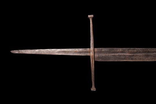 Ca. AD 1400 - 1500 or later A two-handed falchion sword of a type most ...