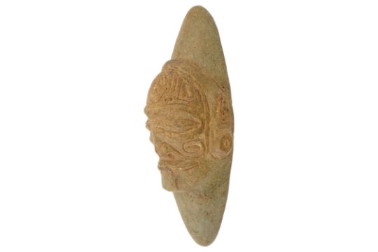 An ancient Mesoamerican hand-carved hardstone sculpture, known as the ...