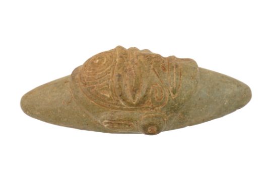 An ancient Mesoamerican hand-carved hardstone sculpture, known as the ...