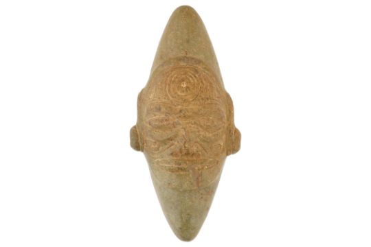 An ancient Mesoamerican hand-carved hardstone sculpture, known as the ...