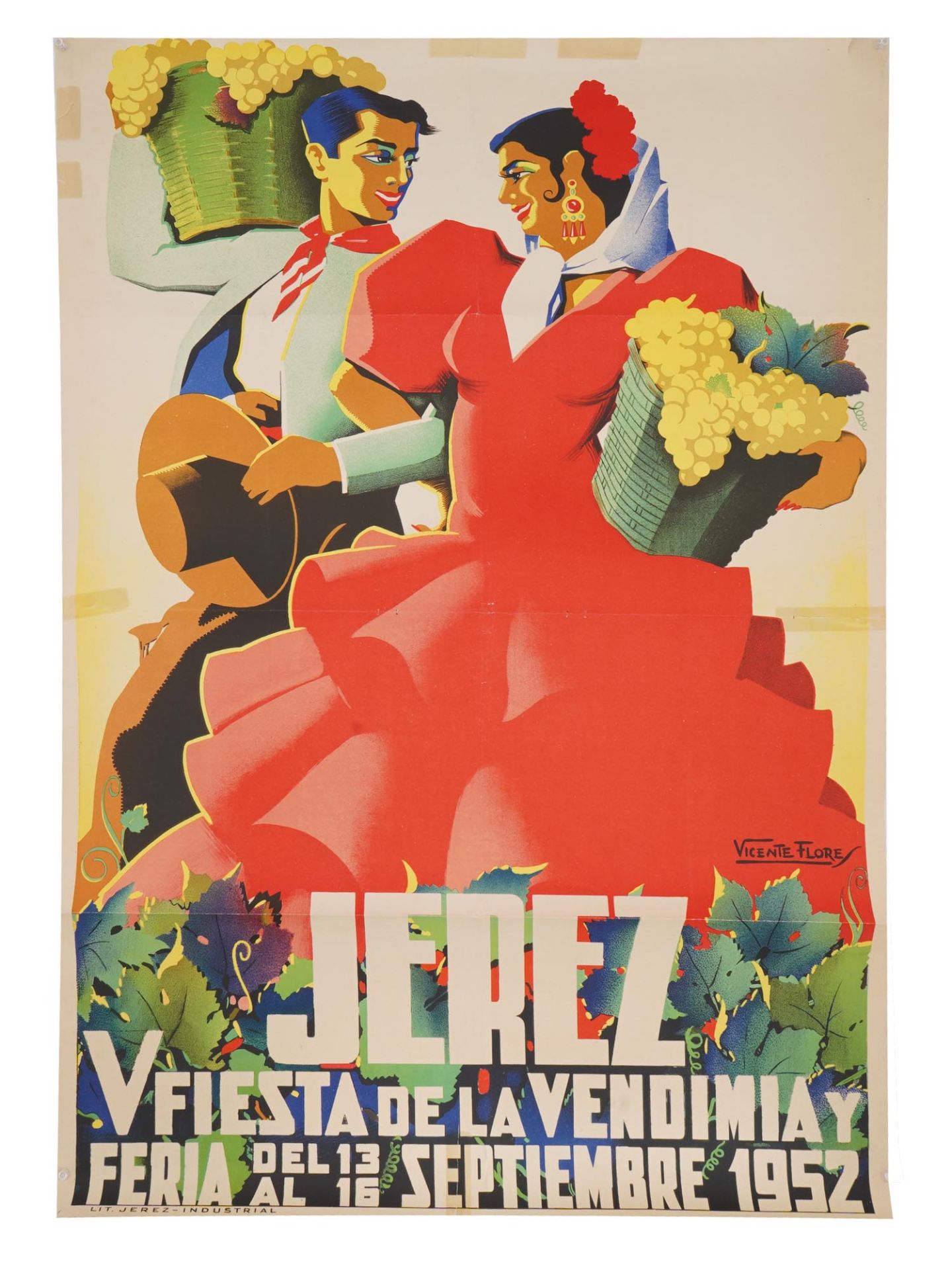 A vintage Spanish travel poster from 1952, designed by Vicente Flores ...