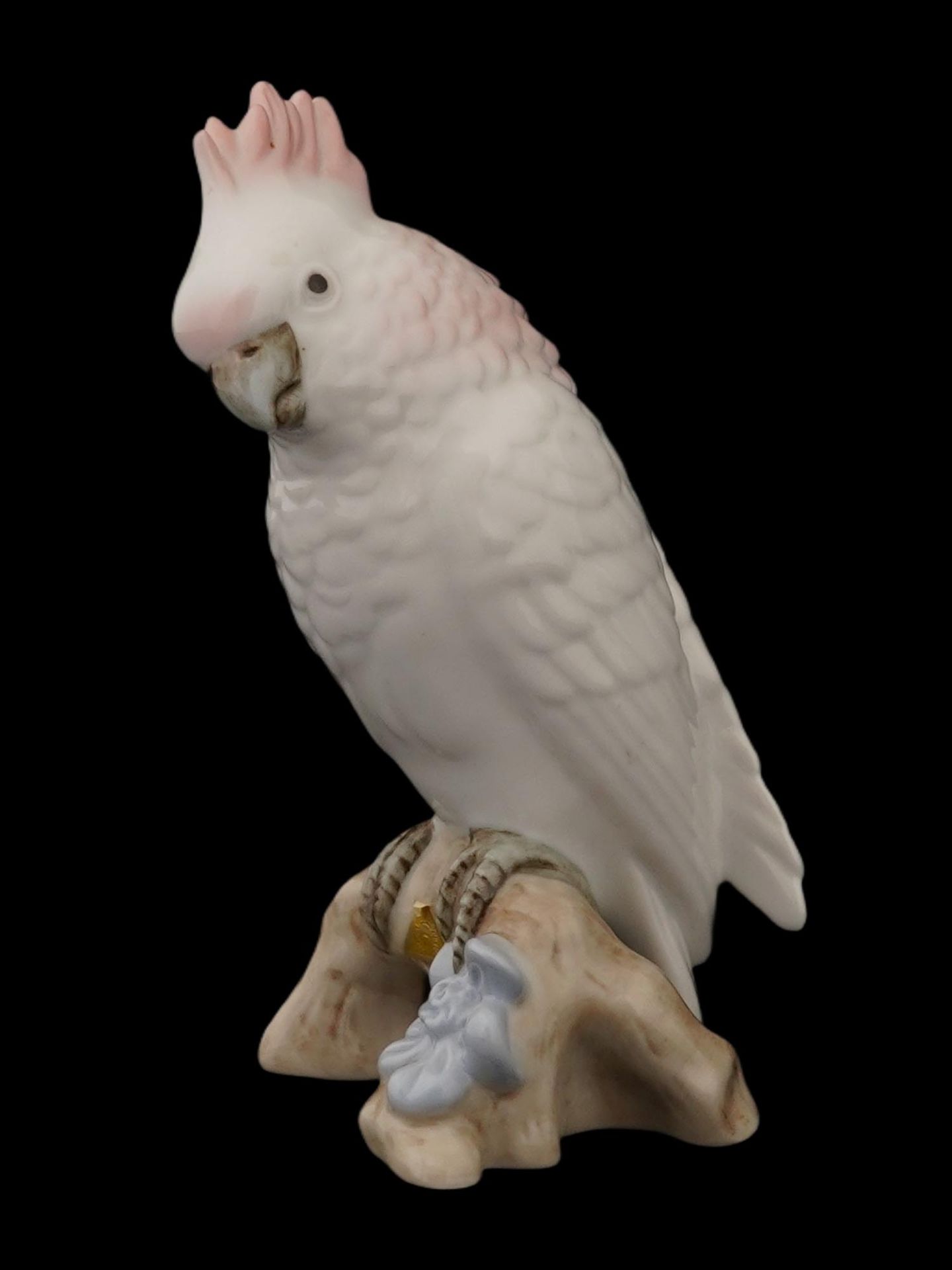 A vintage Czech Republic Royal Dux porcelain cockatoo figurine ...