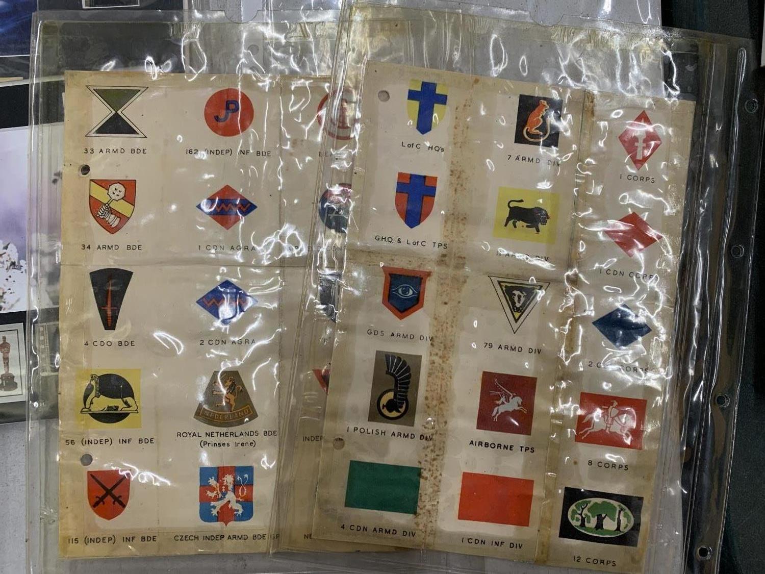 A SET OF WWII ARMY FORMATION SIGNS 8TH MAY 1945