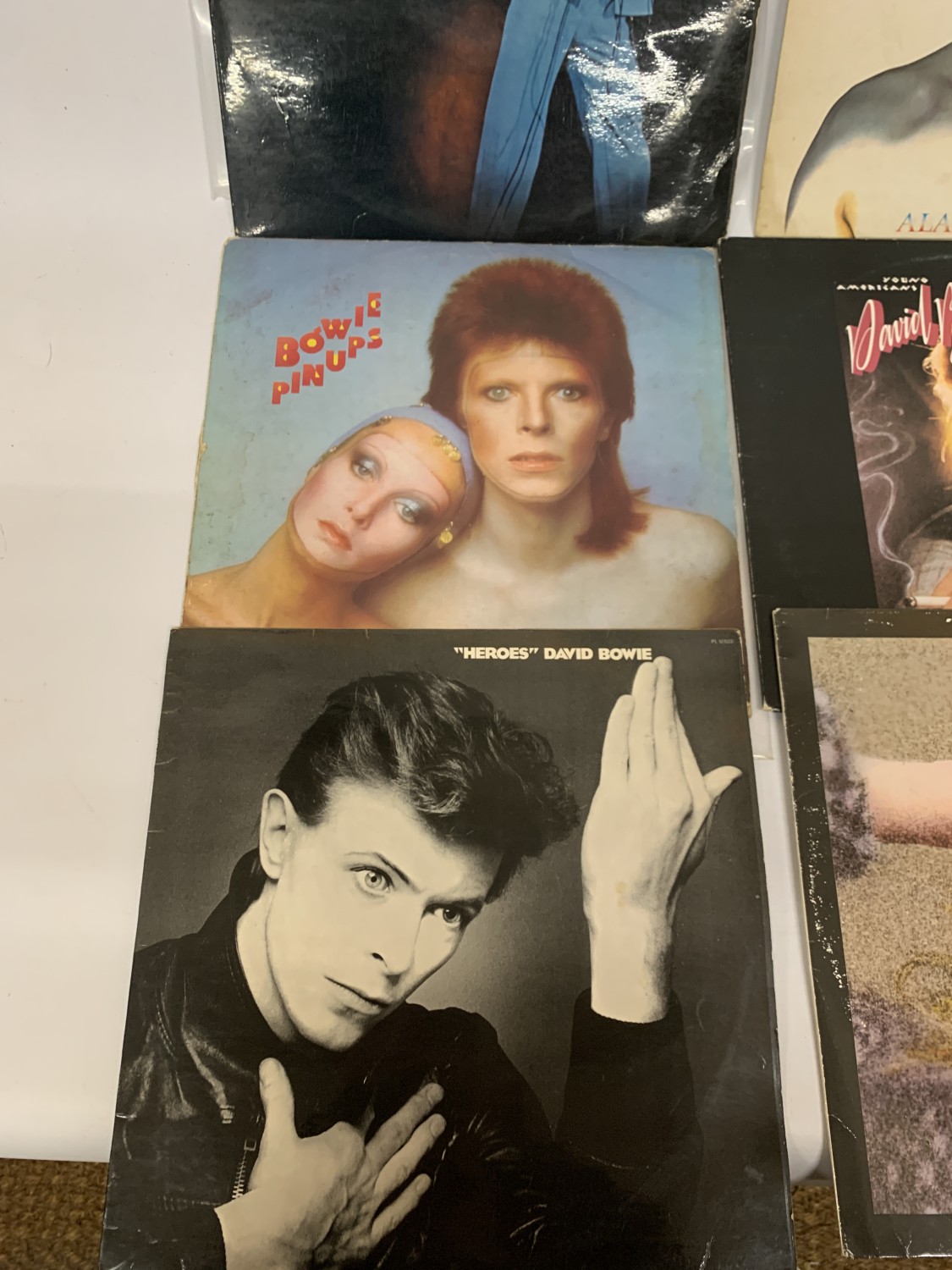 EIGHT DAVID BOWIE VINYL LP RECORDS TO INCLUDE, BOWIE PIN UPS (POSTER IN ...
