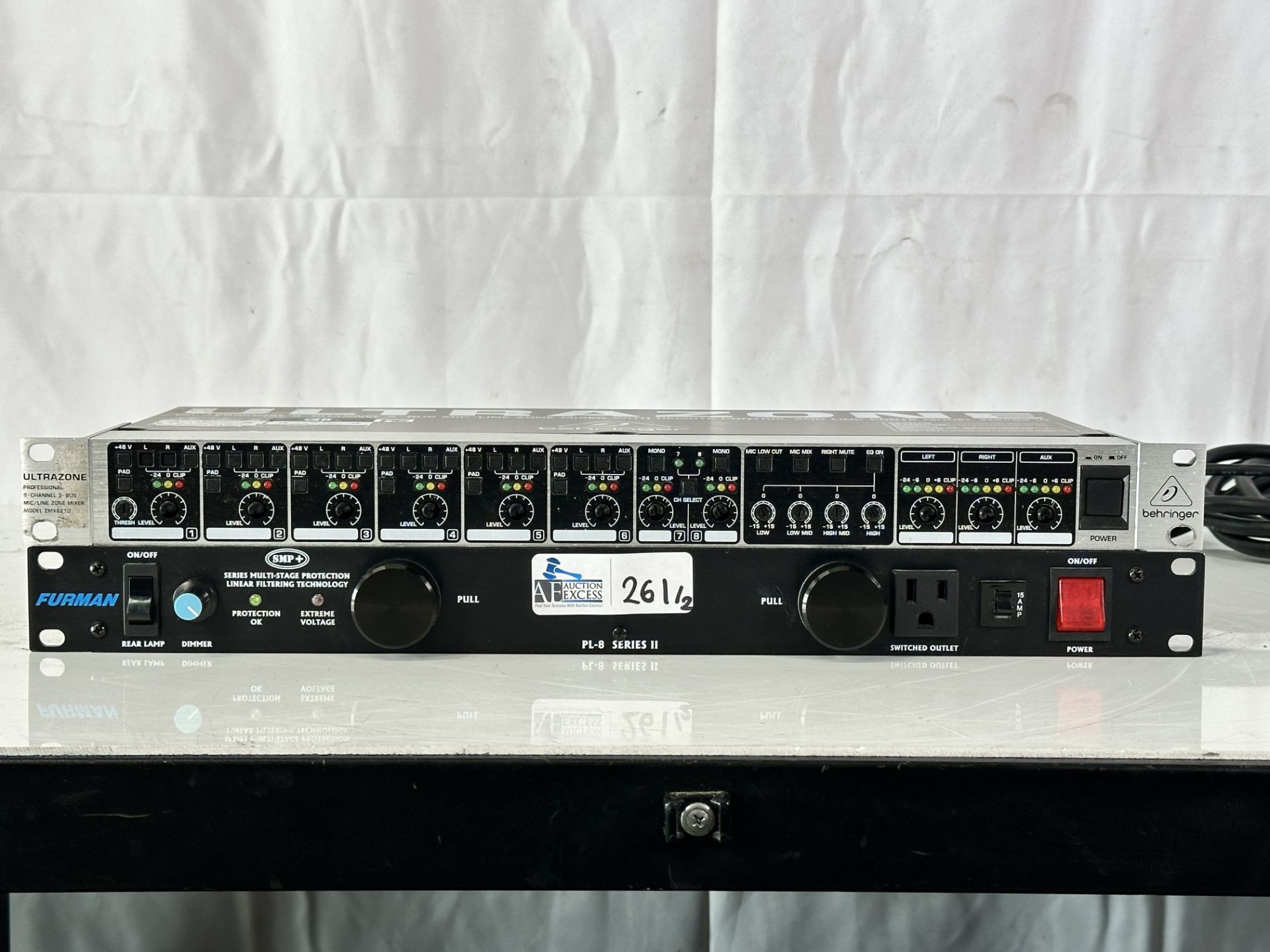 Lot of 2 Rack Units Furman PL-8 Power Conditioner + Behringer ZMX8210 ...
