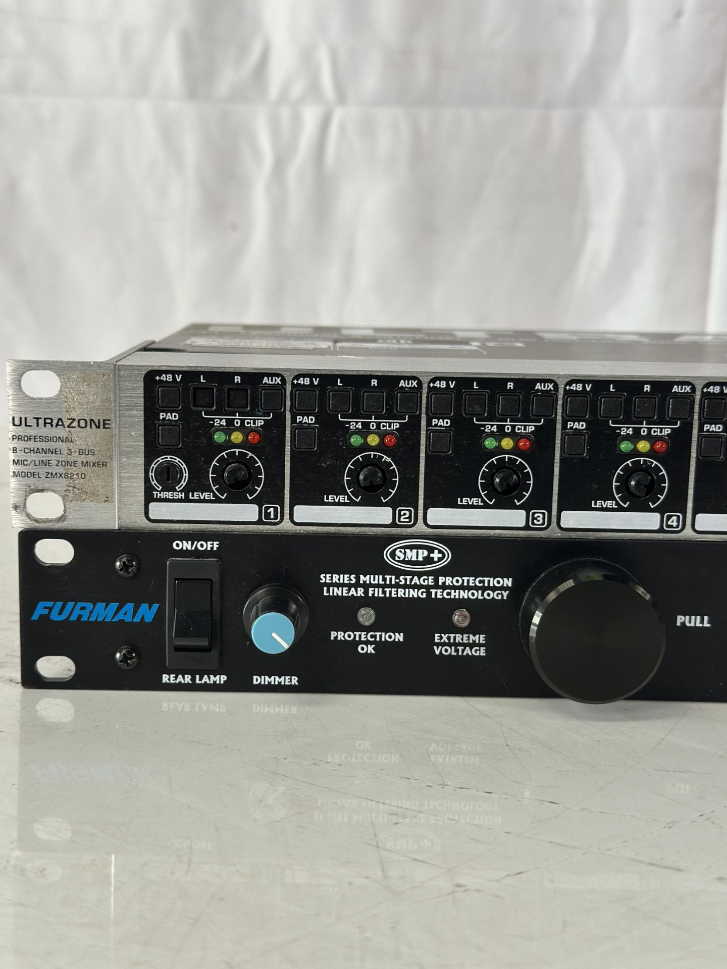 Lot of 2 Rack Units Furman PL-8 Power Conditioner + Behringer ZMX8210 ...