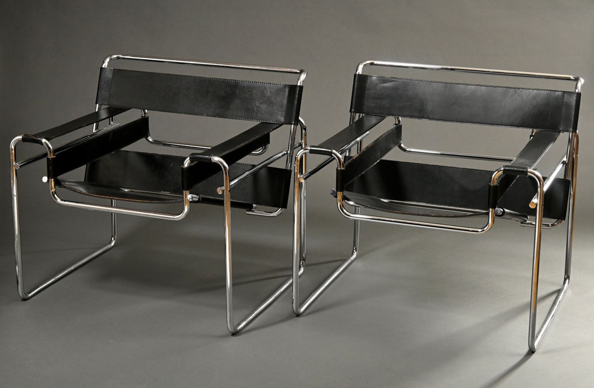 Paar "Wassily" Sessel, Entw.: Marcel Breuer 1925, Ausf.: wohl Gavina ...