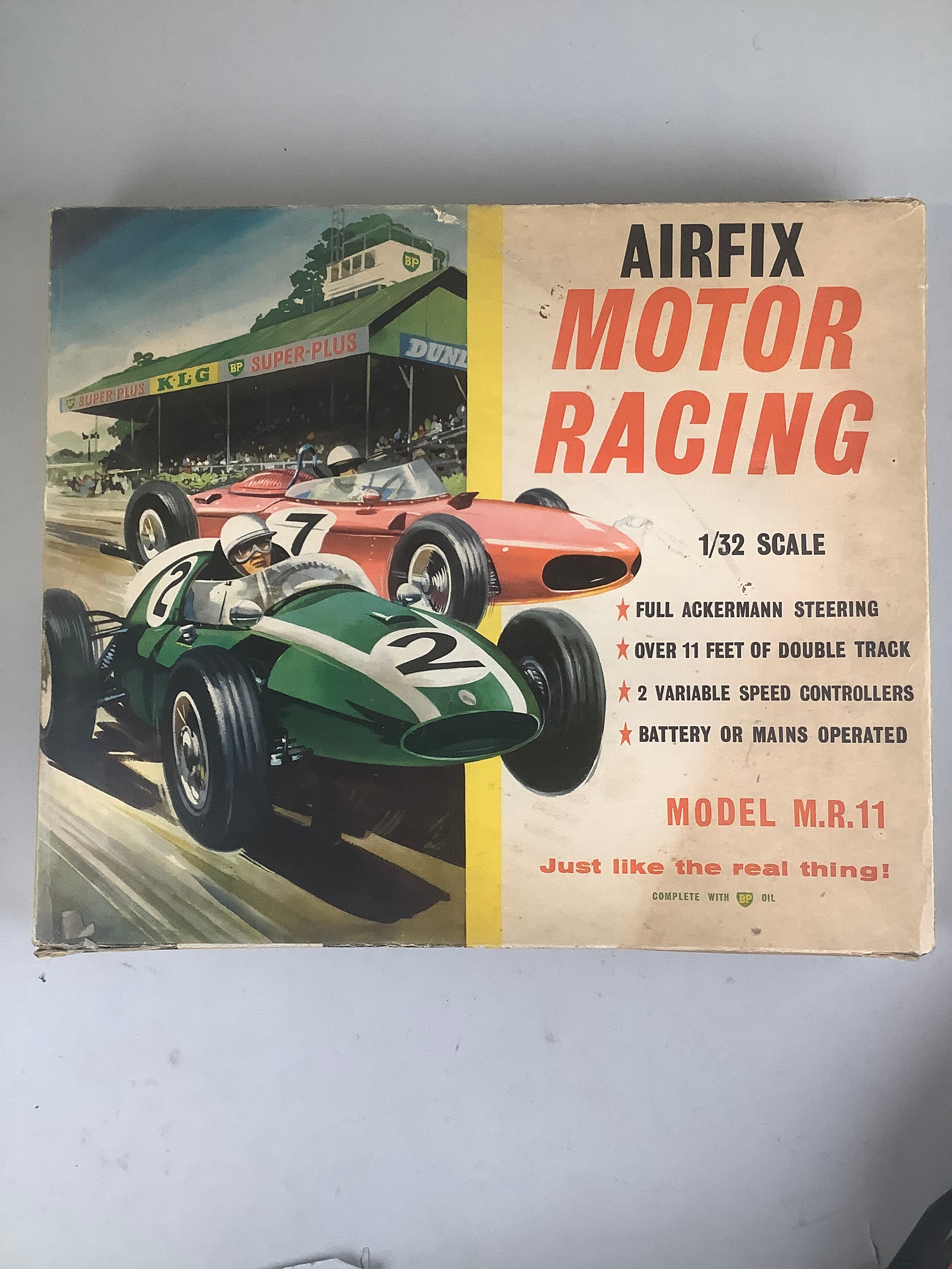 An Airfix Motor Racing Model M.R.11 1:32 scale racing set, boxed; other ...