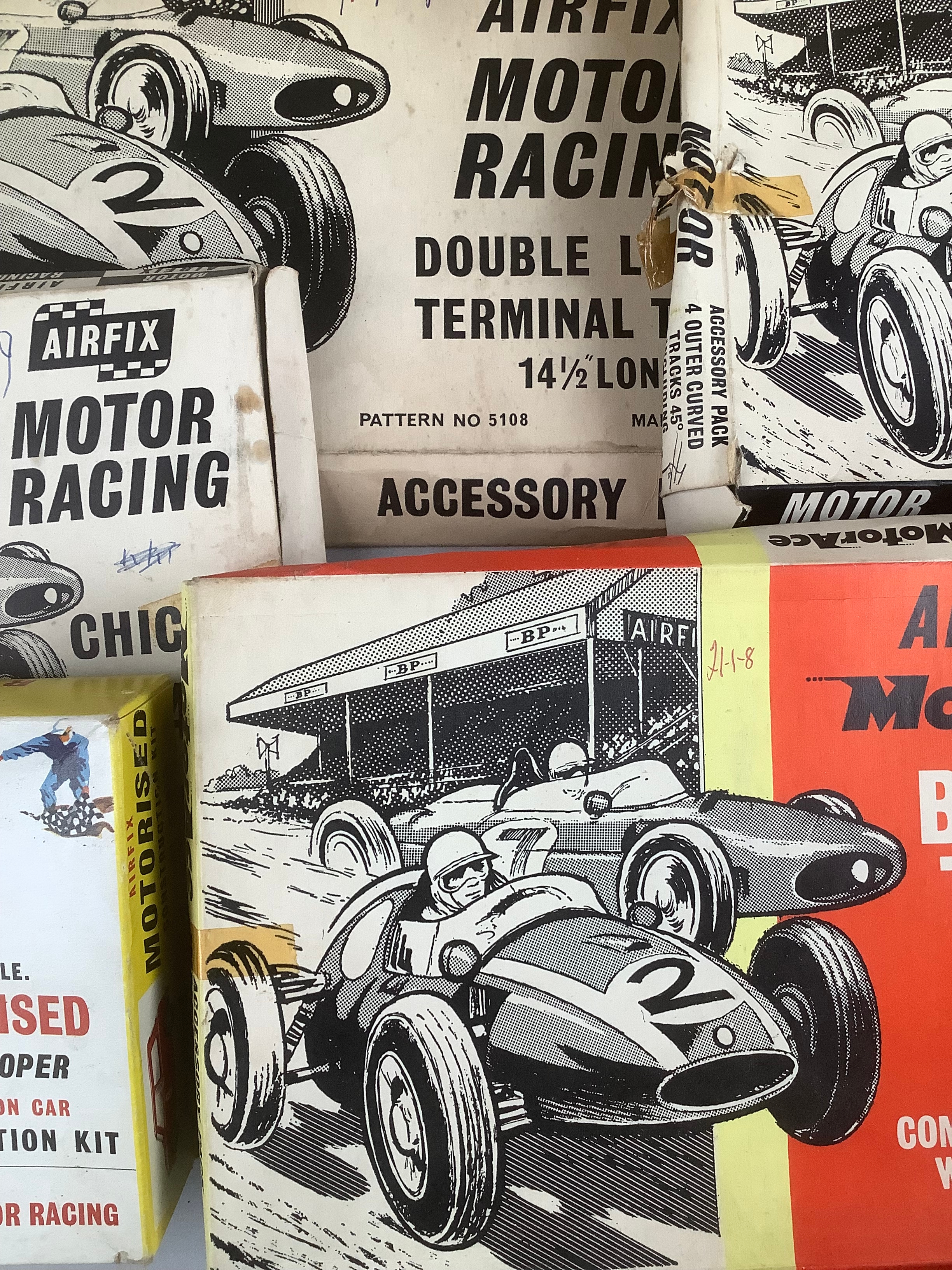 An Airfix Motor Racing Model M.R.11 1:32 scale racing set, boxed; other ...