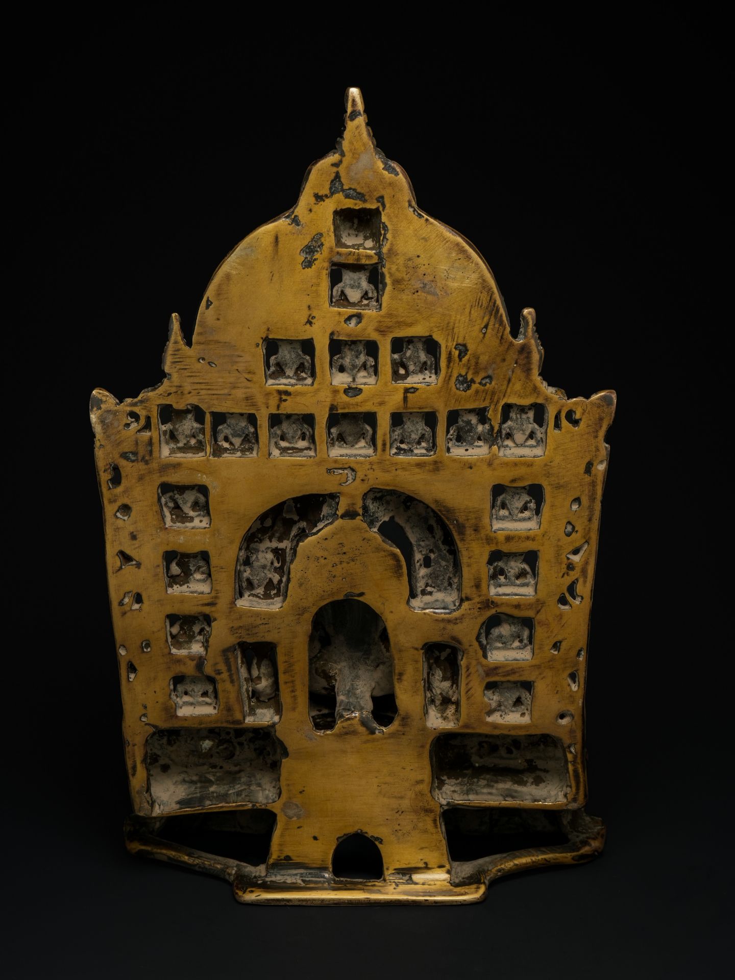 An Indian bronze Jain Chovisi shrine, cast in high relief and ...