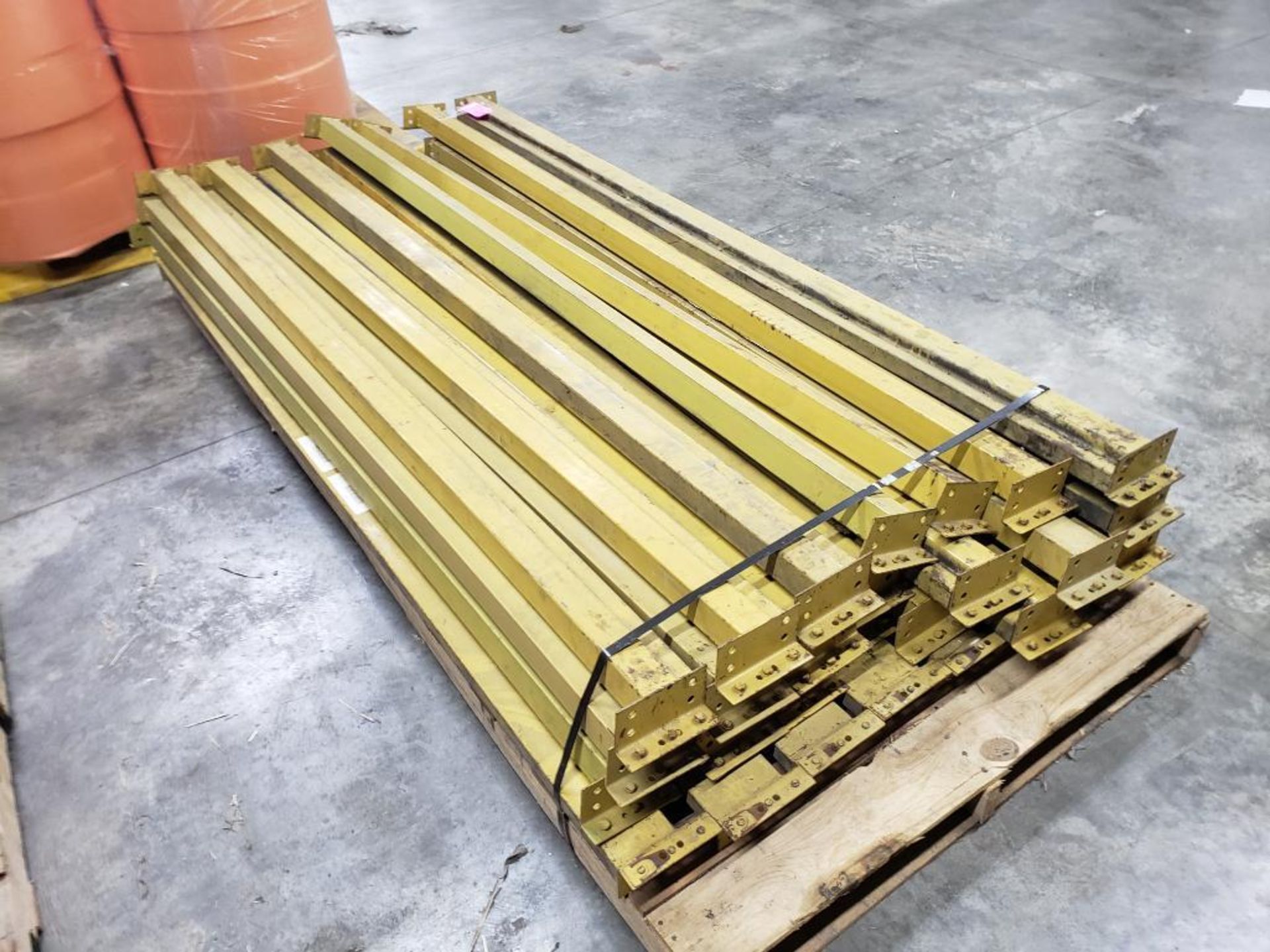 Qty 24 - 96in pallet racking cross bar. For a $40 fee this lot can be ...
